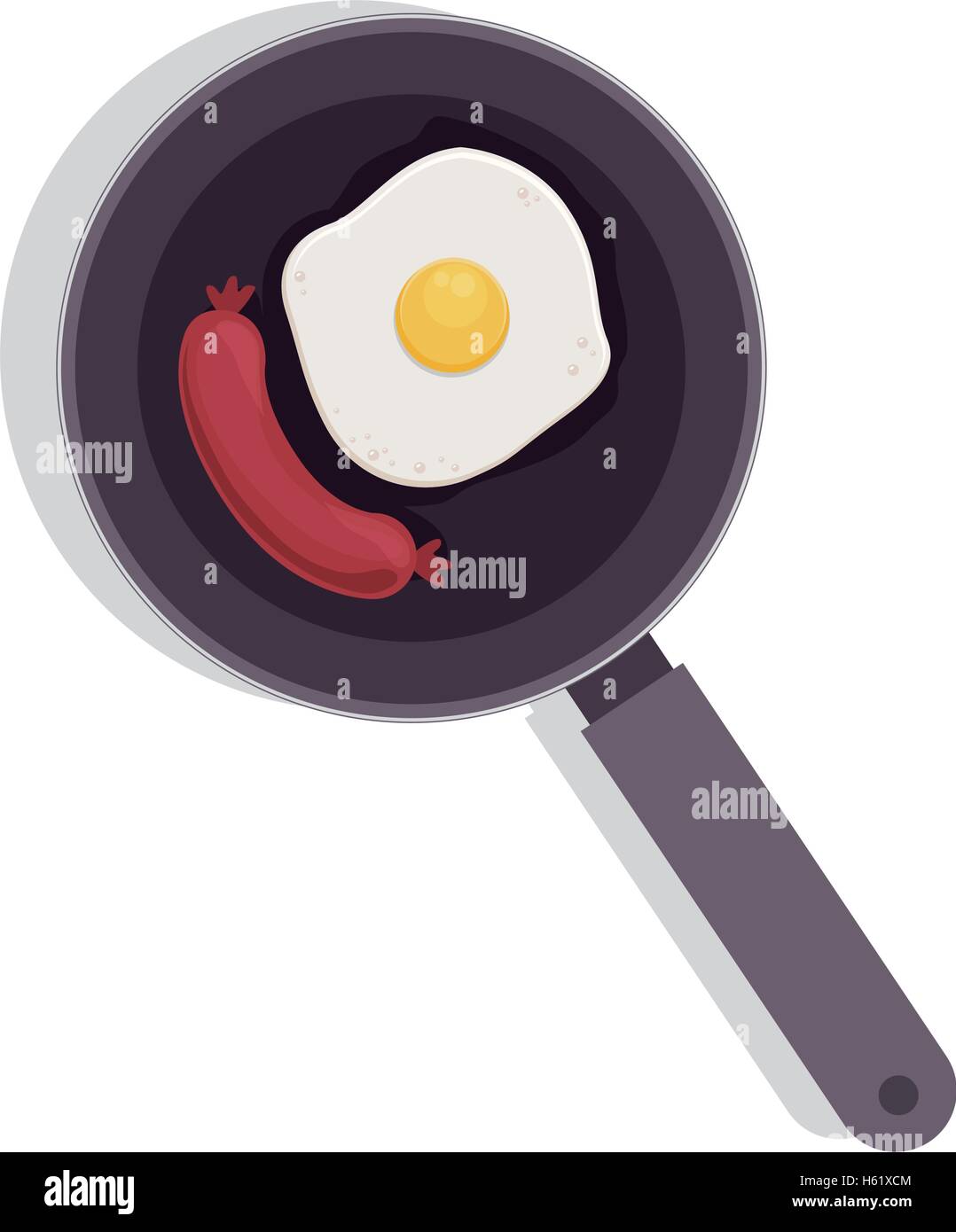 Frying pan egg bacon Stock Vector Images - Alamy