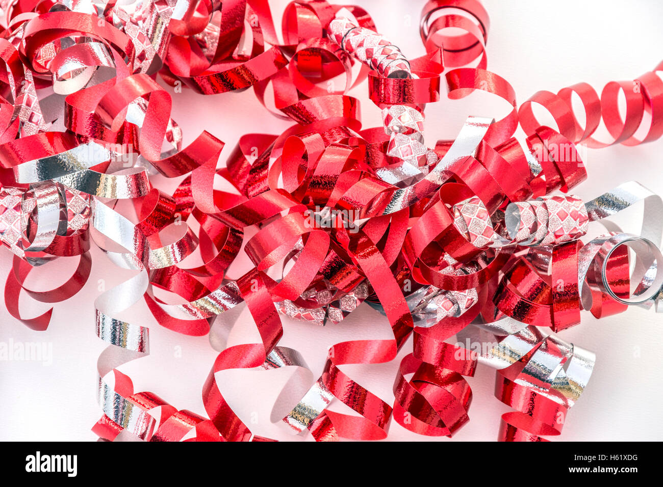 Silver wrap red ribbon hi-res stock photography and images - Alamy