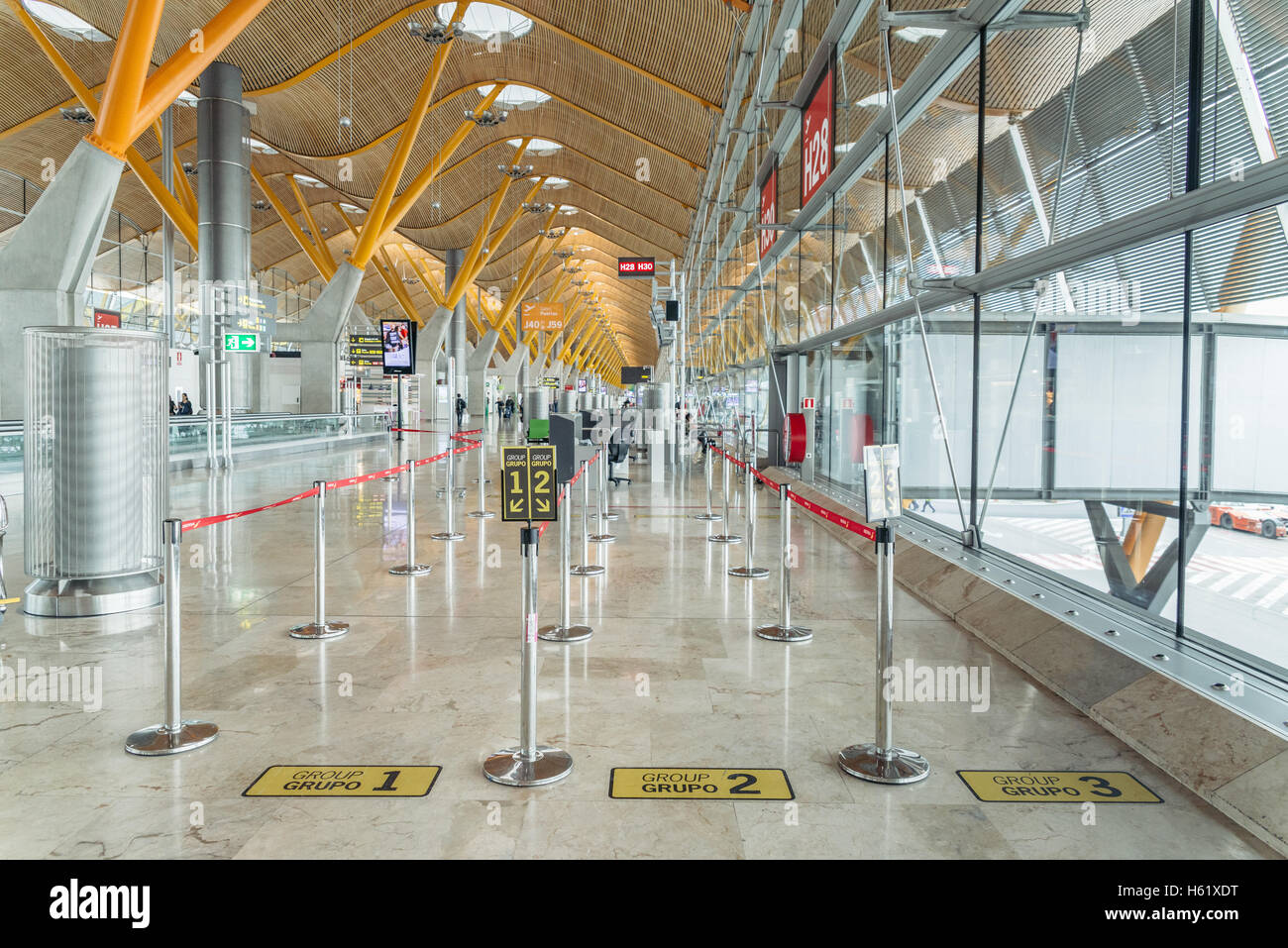Interior of Madrid's Barajas International Airport, Spain Stock Photo ...