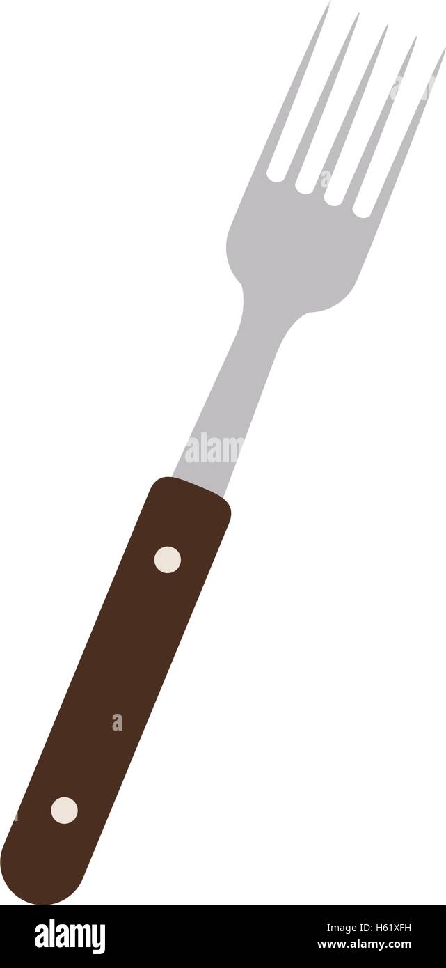 silhouette color fork with wooden handle Stock Vector Image & Art - Alamy