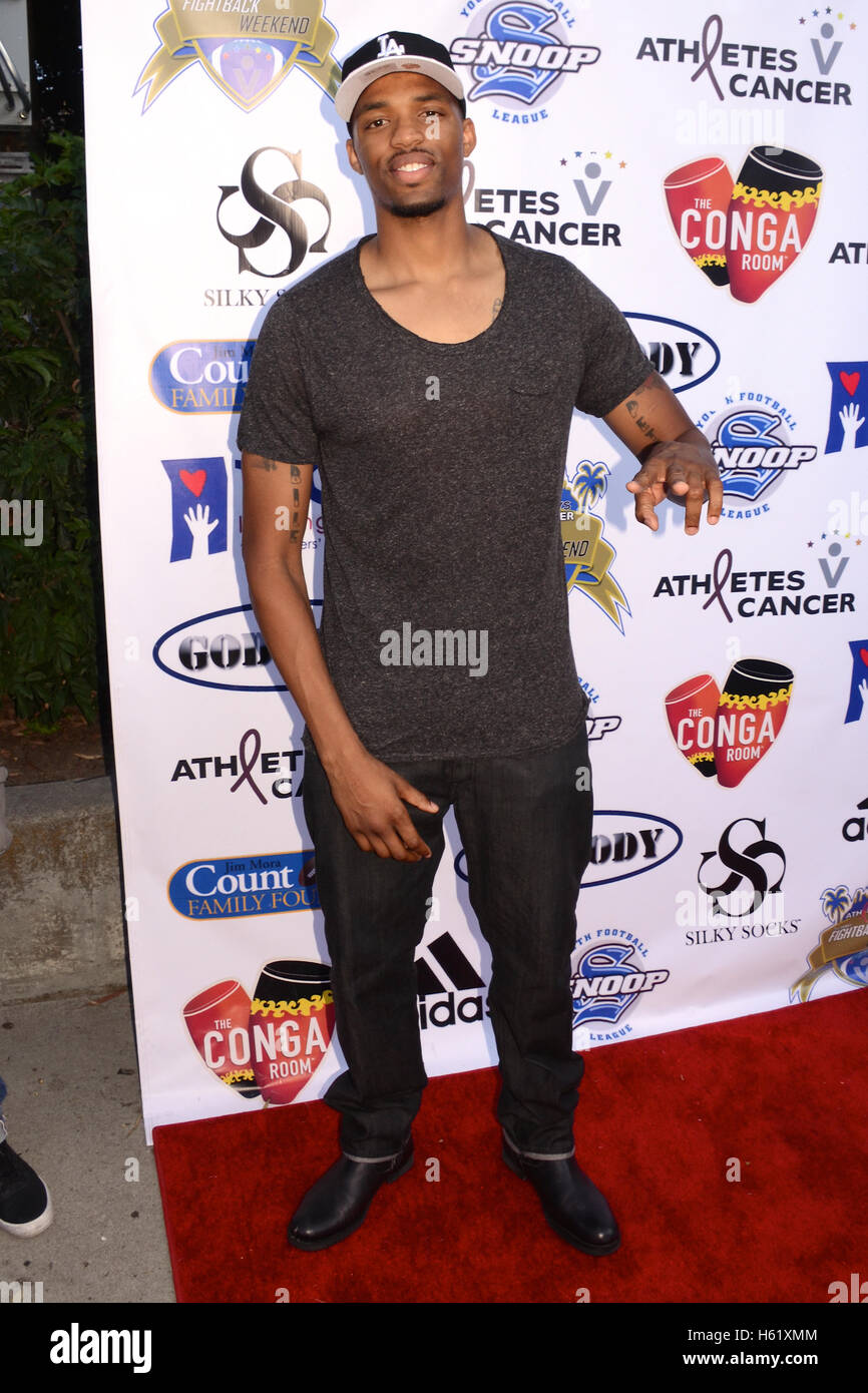 Tyran Brown arrived at the Athletes Vs. Cancer Celebrity Flag Football ...