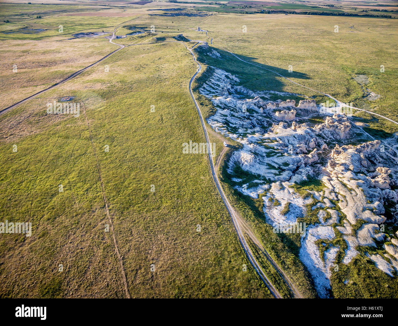 prairie ranch roads and limestone outcroppings near Castle Rock in ...