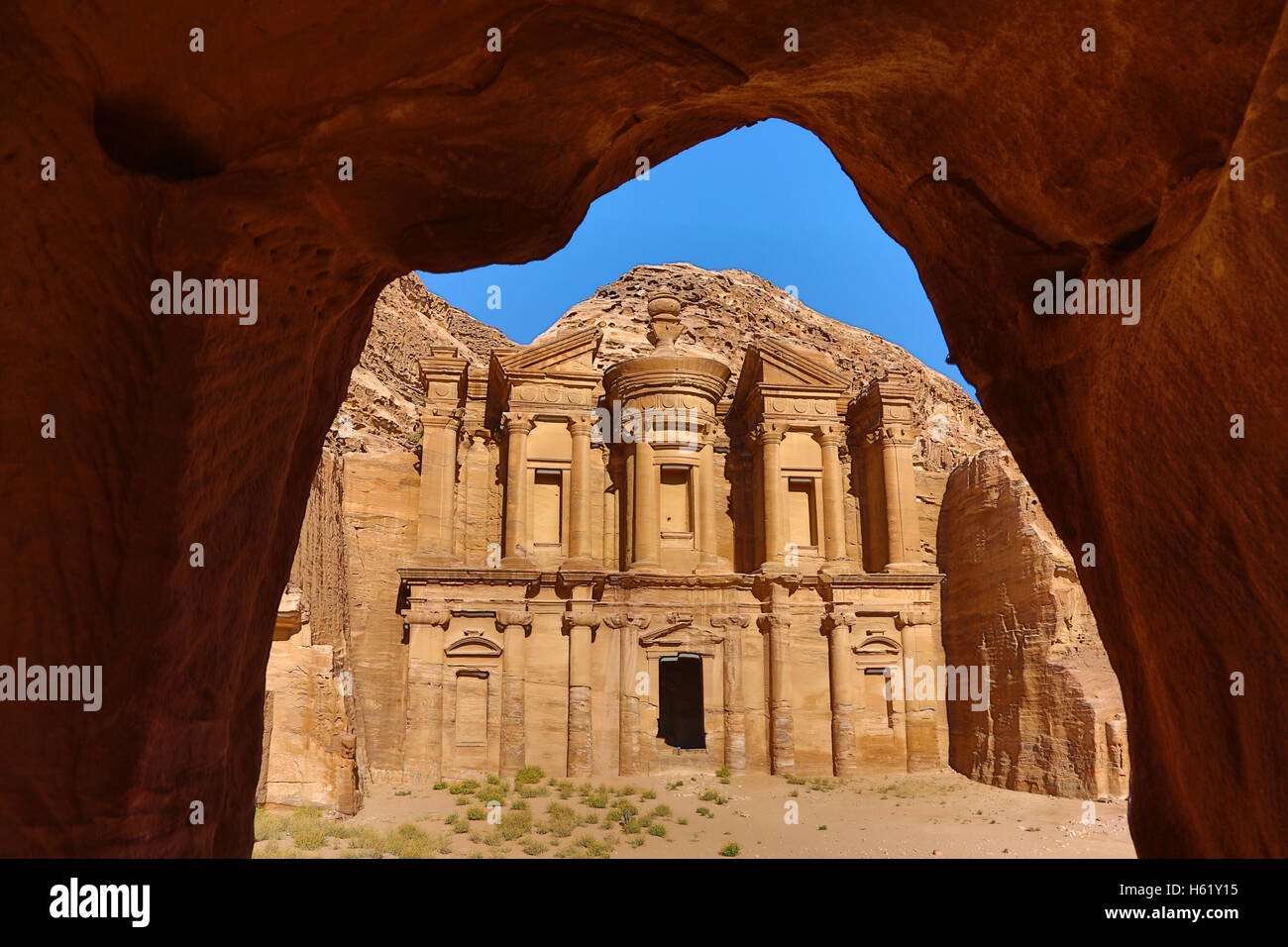 The Monastery, Ad-Deir, in the rock city of Petra, Jordan Stock Photo ...