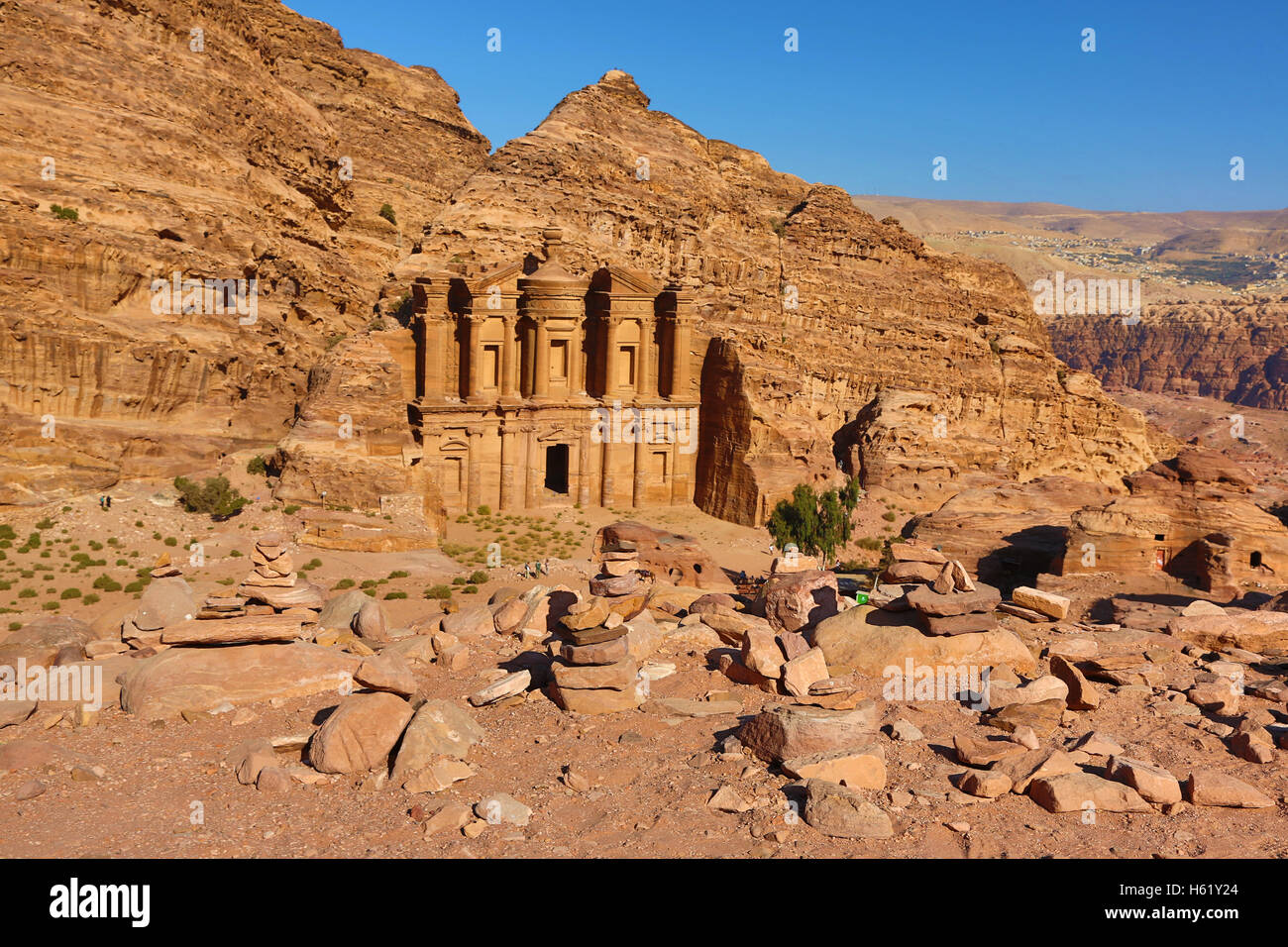 The Monastery, Ad-Deir, in the rock city of Petra, Jordan Stock Photo ...