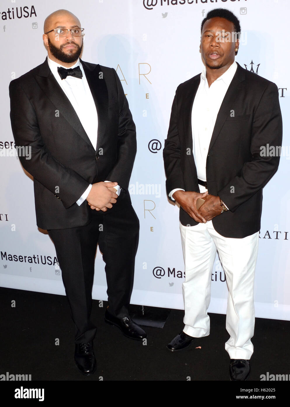 R. Marcos Taylor and Demarlo Delatte arrives at the Oscar Salute Hosted ...