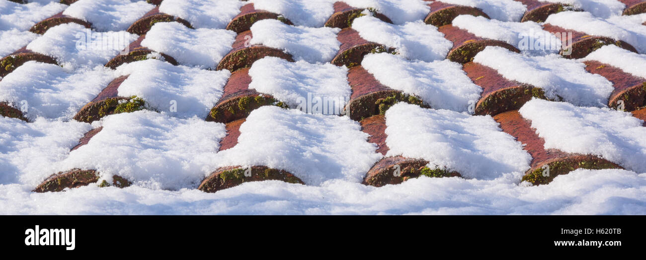 Snow on roof winter scene hi-res stock photography and images - Alamy