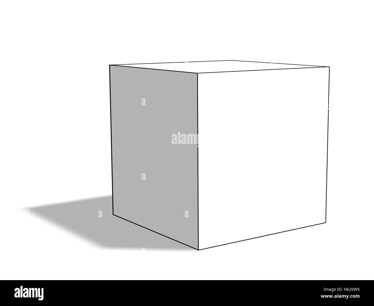 Blank white box with shadow Stock Photo - Alamy