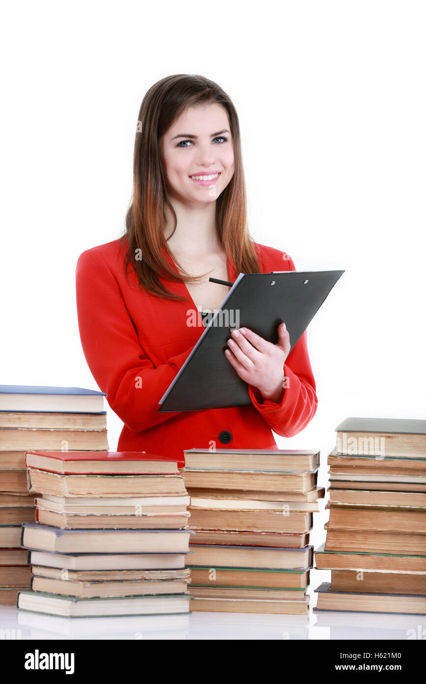 Woman with a book Stock Photo - Alamy