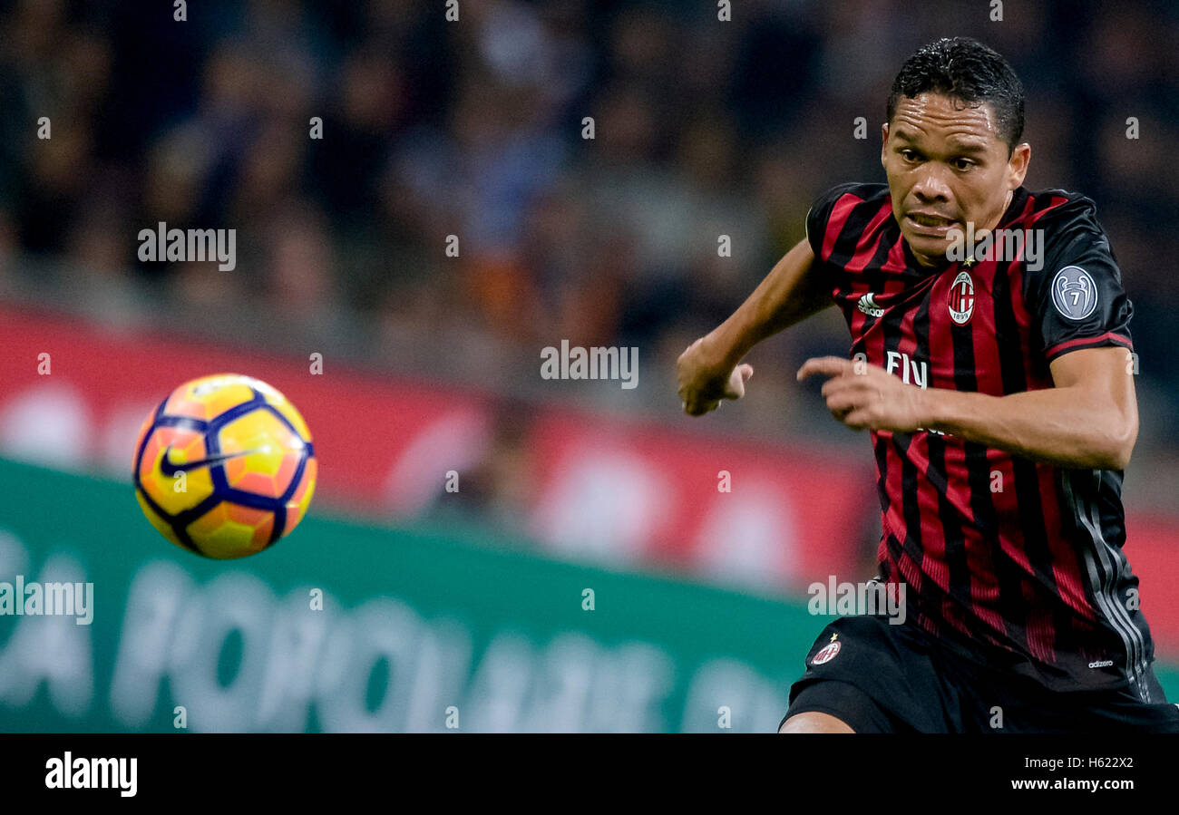 Milan, Italy. 22nd Oct, 2016. Carlos Bacca of AC Milan in action during ...