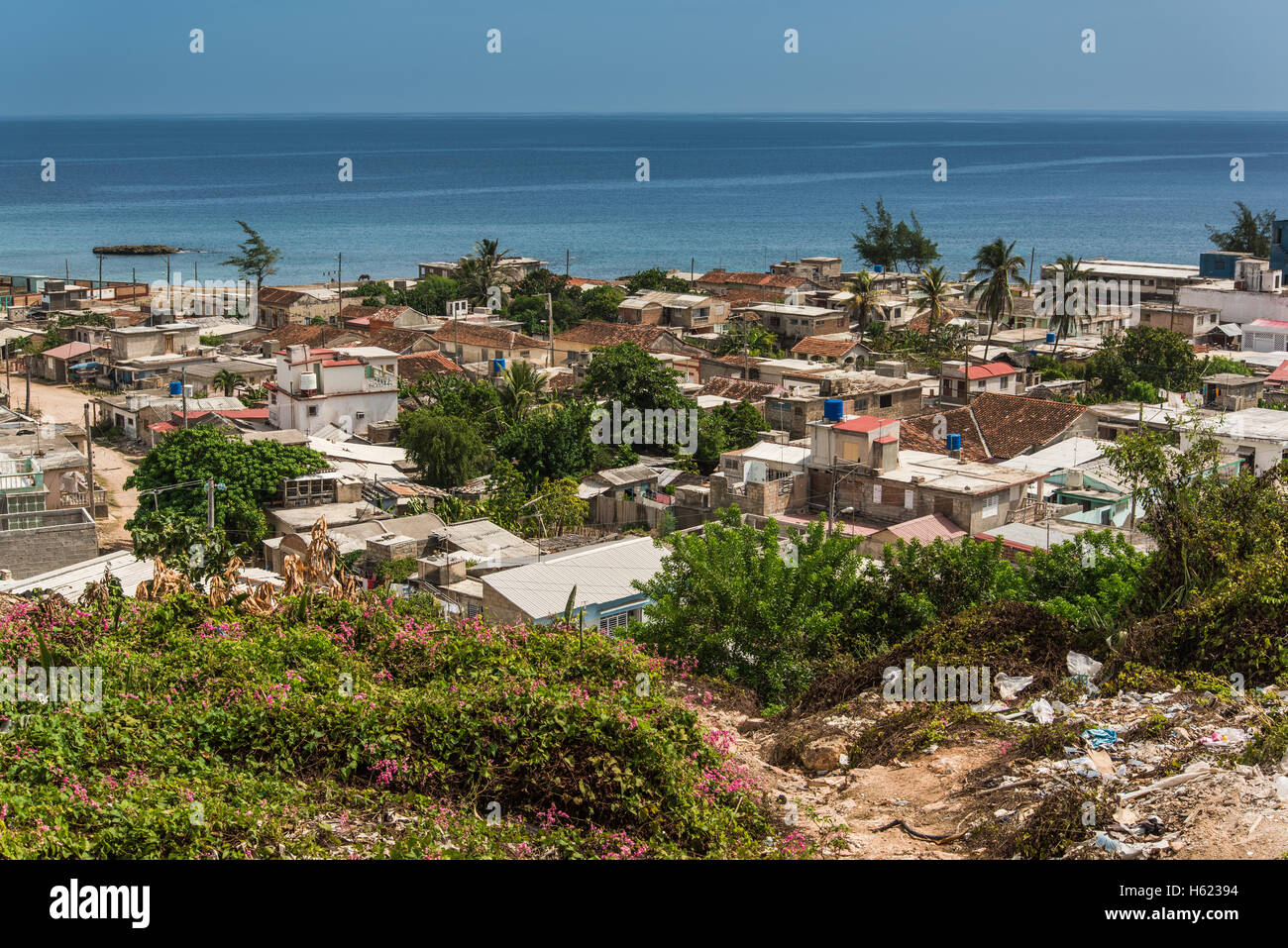 Aerial view on Gibara, colonial city in Cuba, in Holguin province Stock ...