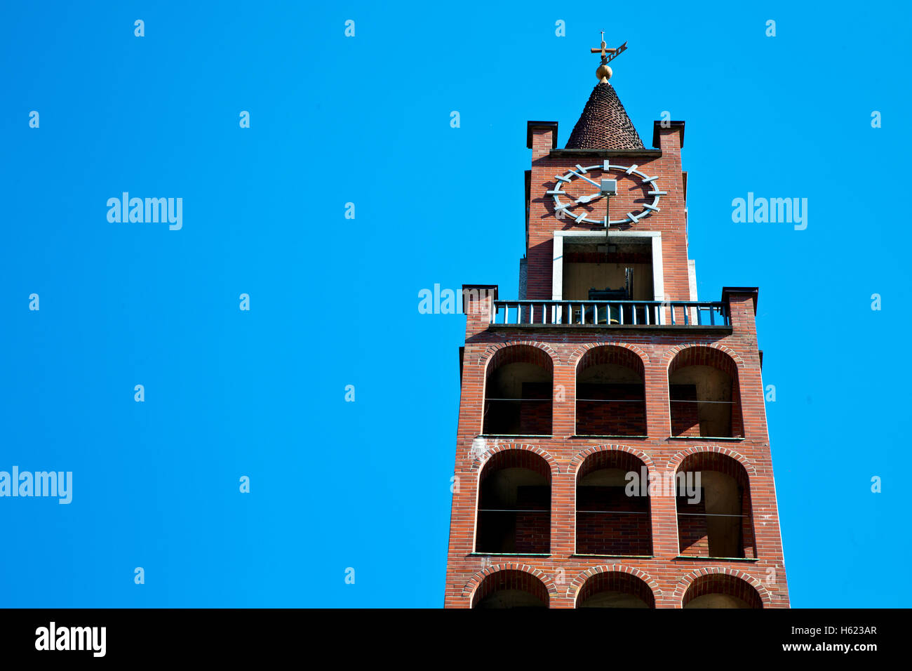 castellanza old abstract in italy the wall and church tower bell sunny ...