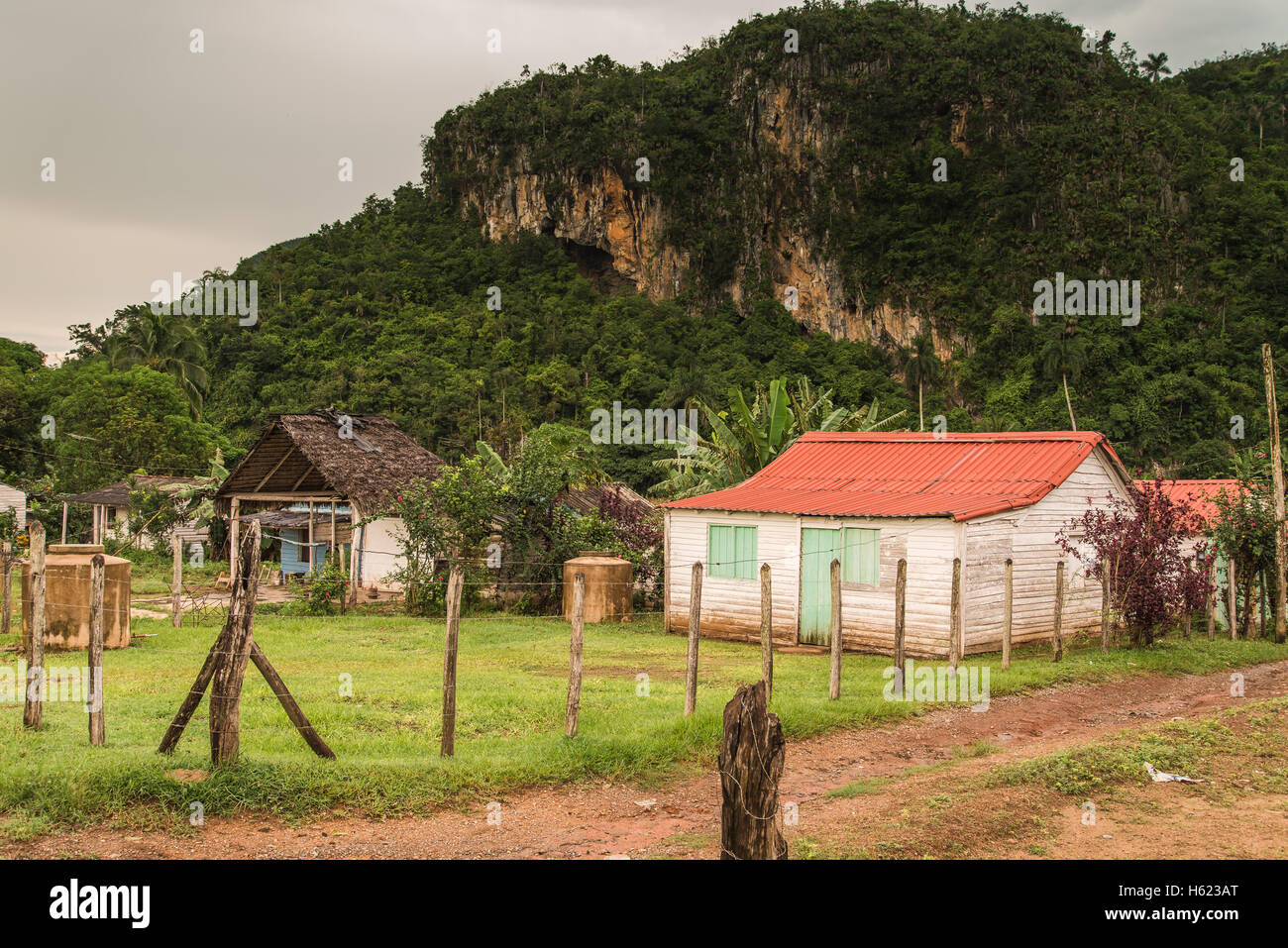 Rural houses in Cuban countryside in Vinales area Stock Photo - Alamy