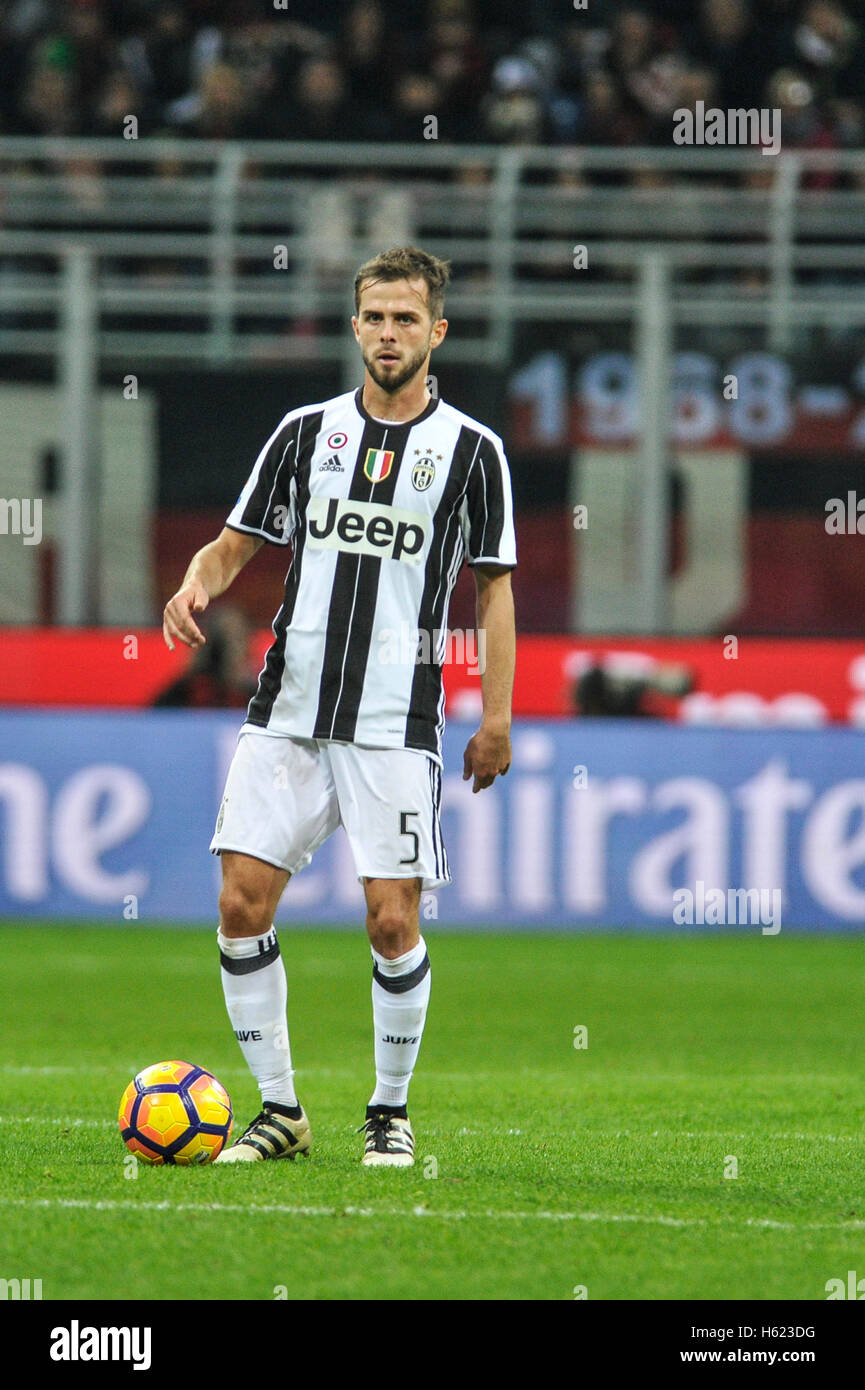 Milan, Italy. 22nd Oct, 2016. Miralem Pjani? of Juventus in actions ...