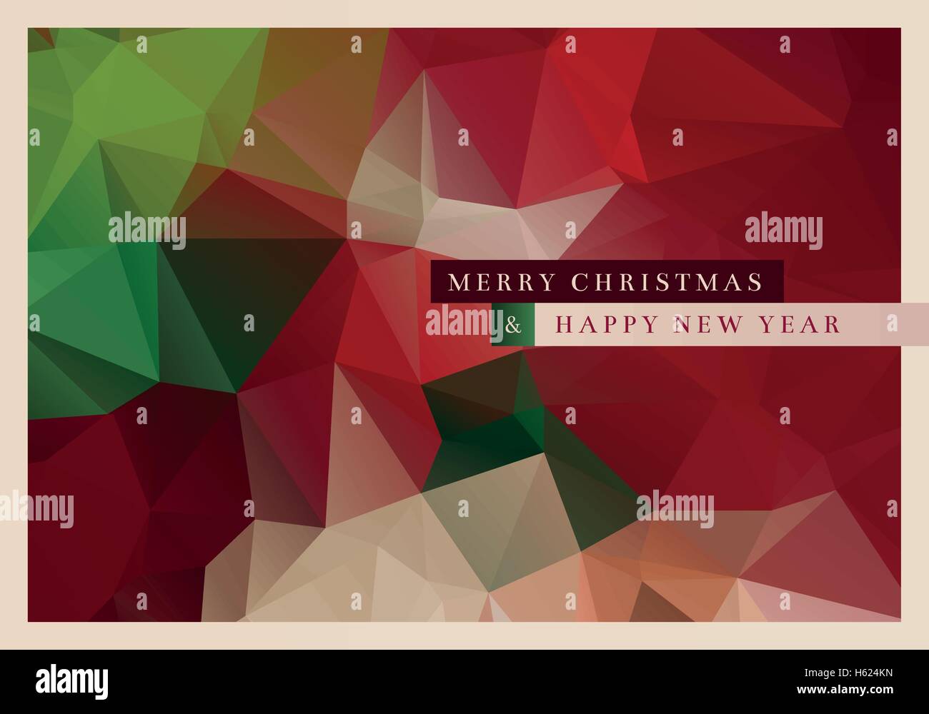 Vector Christmas greeting card design with abstract polygonal ...