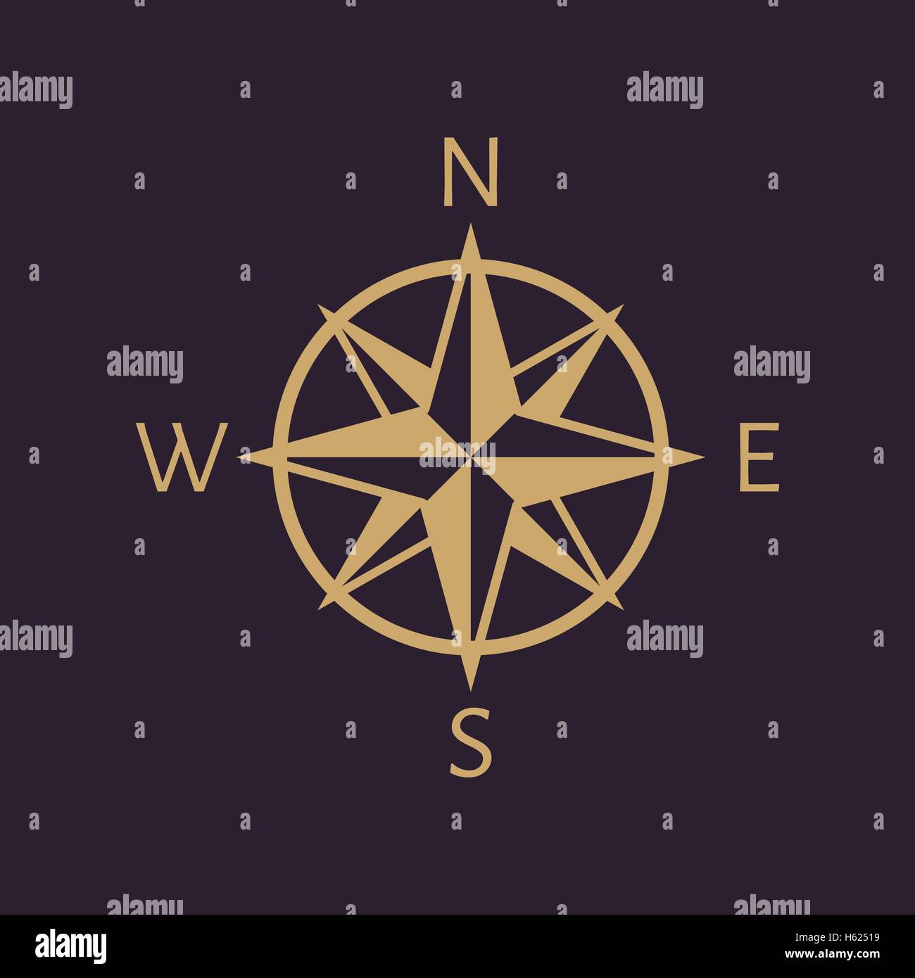 The compass icon. Navigation symbol. Flat Stock Vector Image & Art - Alamy