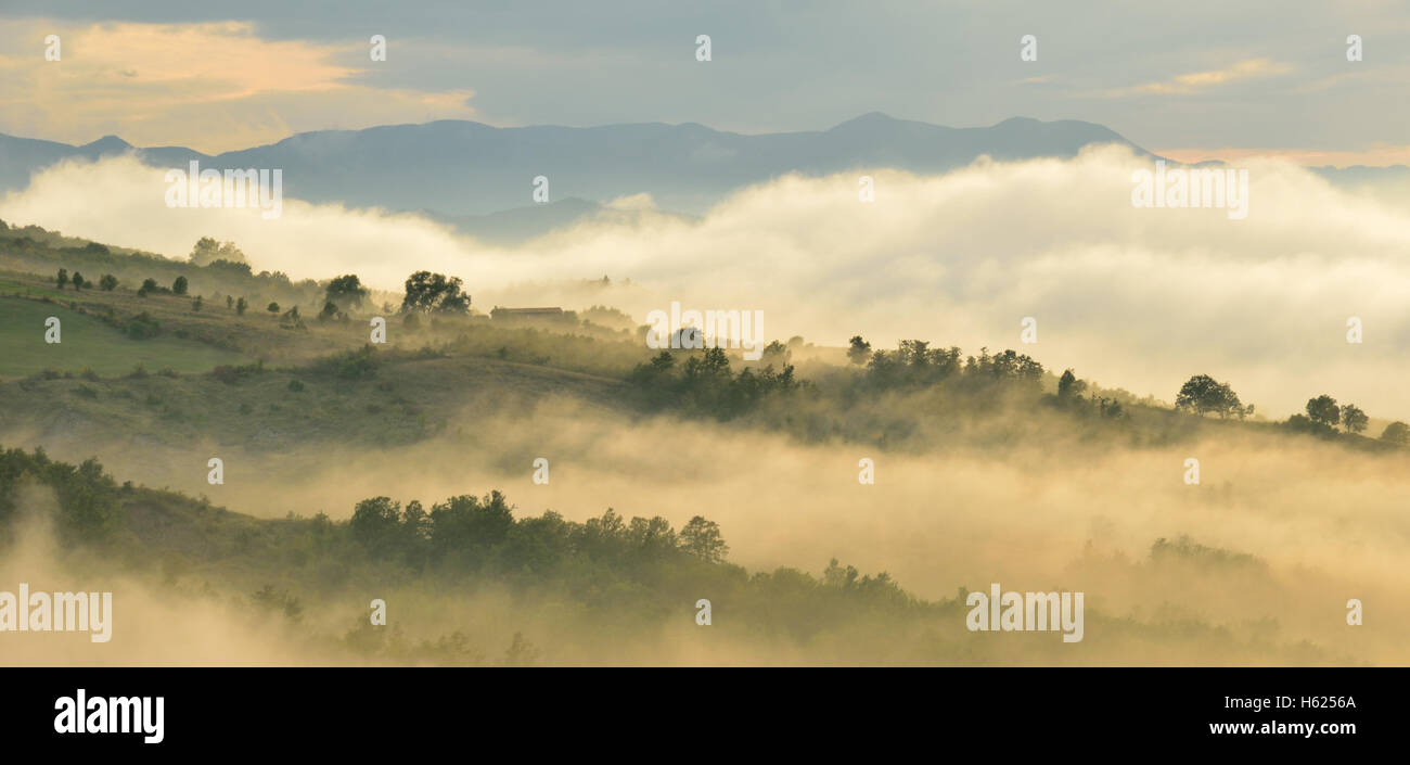 amazing colors of landscape of valley at sunset Stock Photo - Alamy