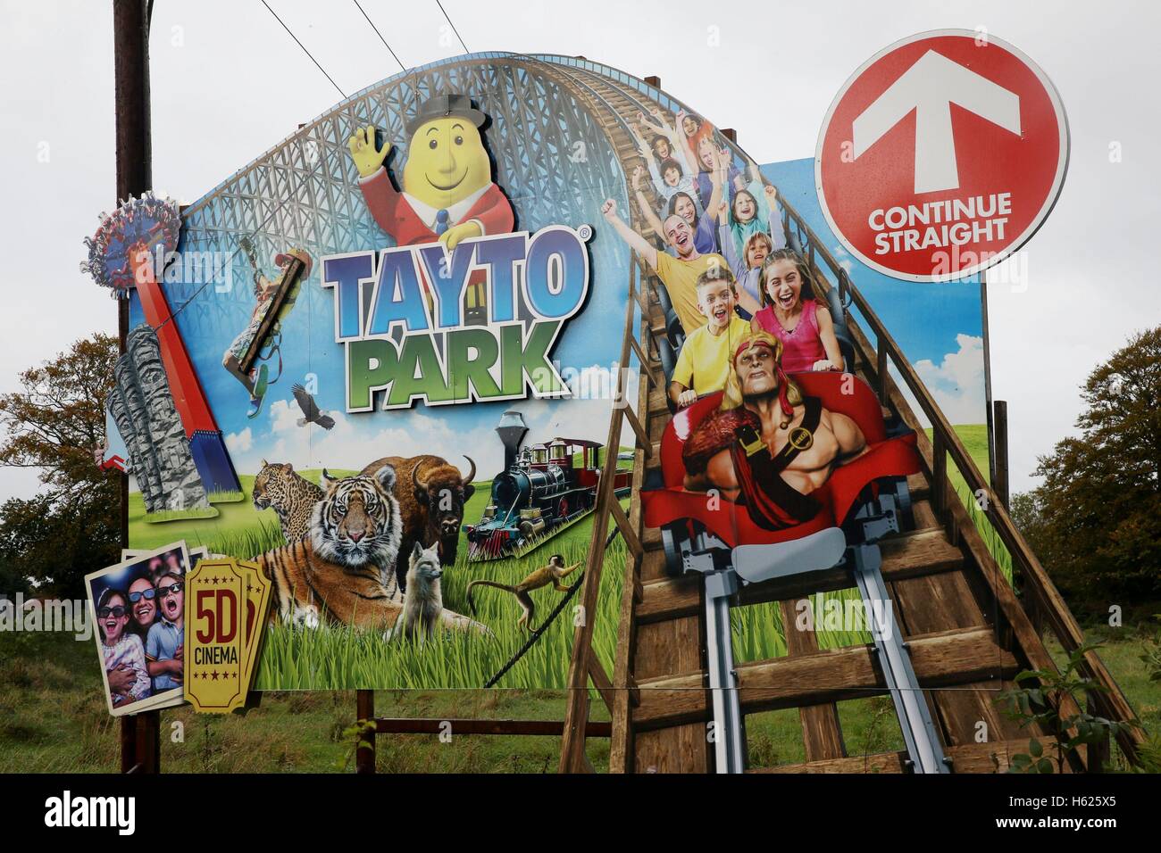 A road sign for Tayto Park in Co Meath, as an investigation has been ...