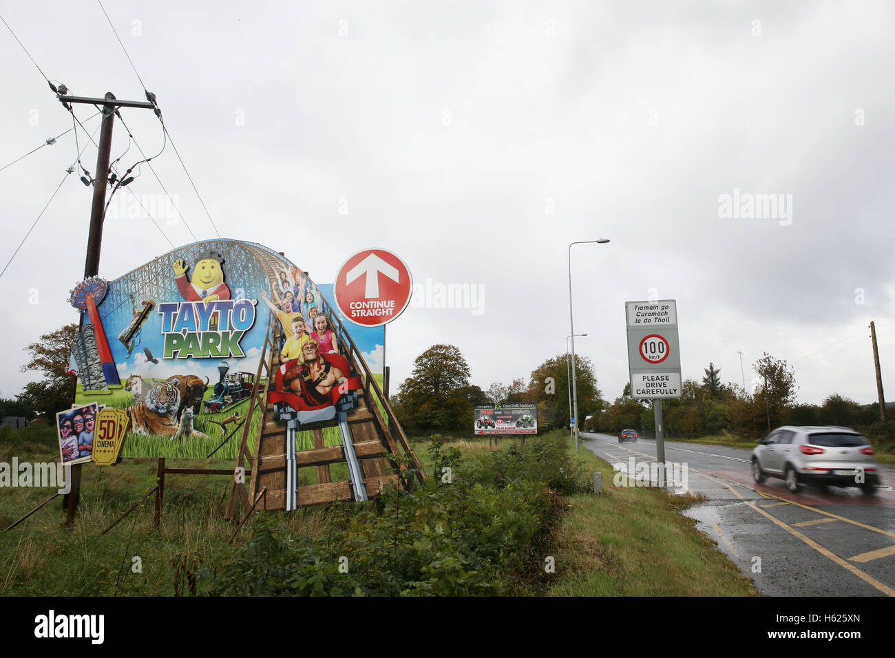 A road sign for Tayto Park in Co Meath, as an investigation has been ...