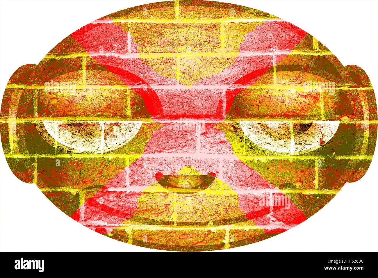 Comic face with a brick grunge texture Stock Photo - Alamy