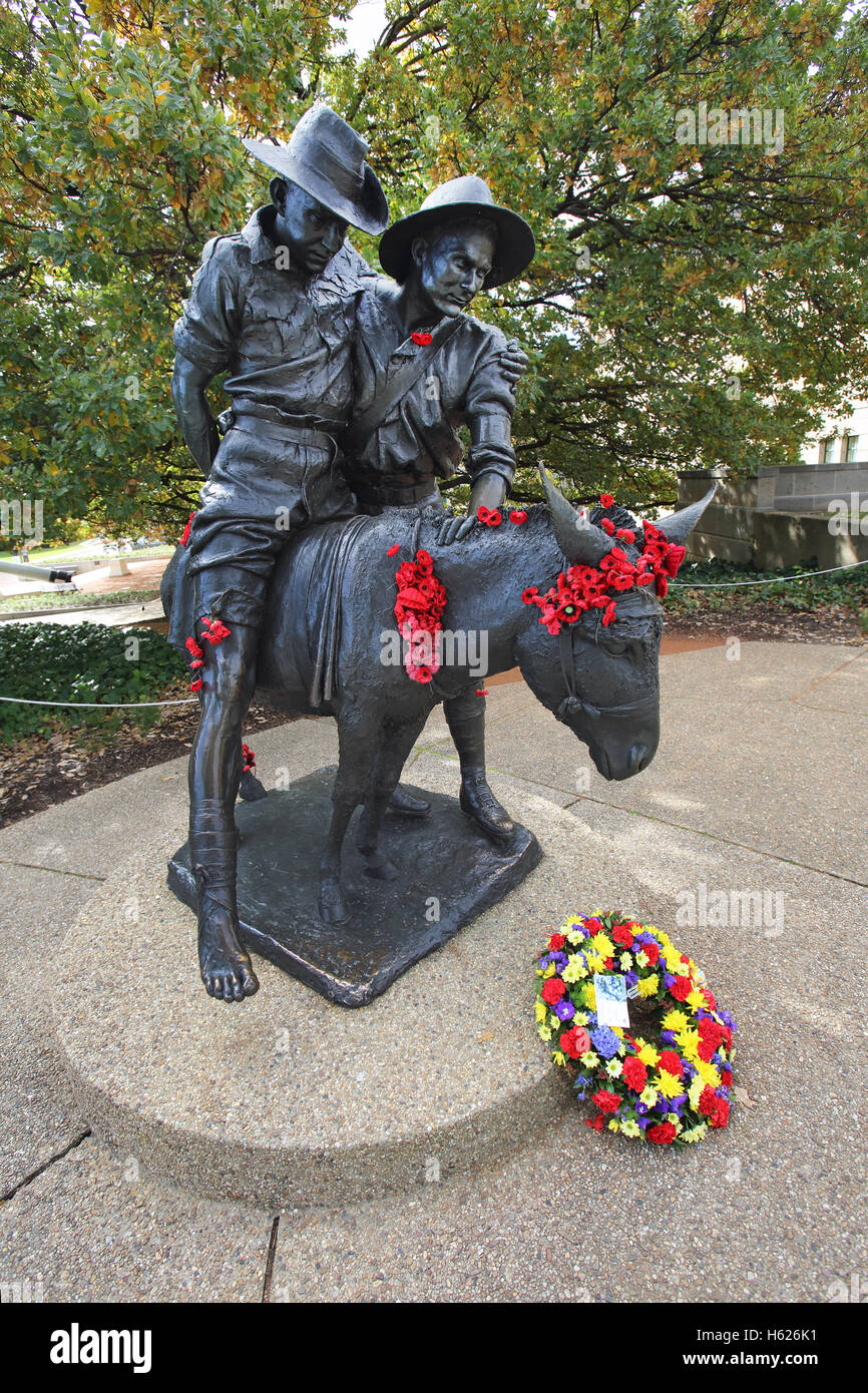 'Simpson and his Donkey'. Statue outside the Australian War Memorial ...