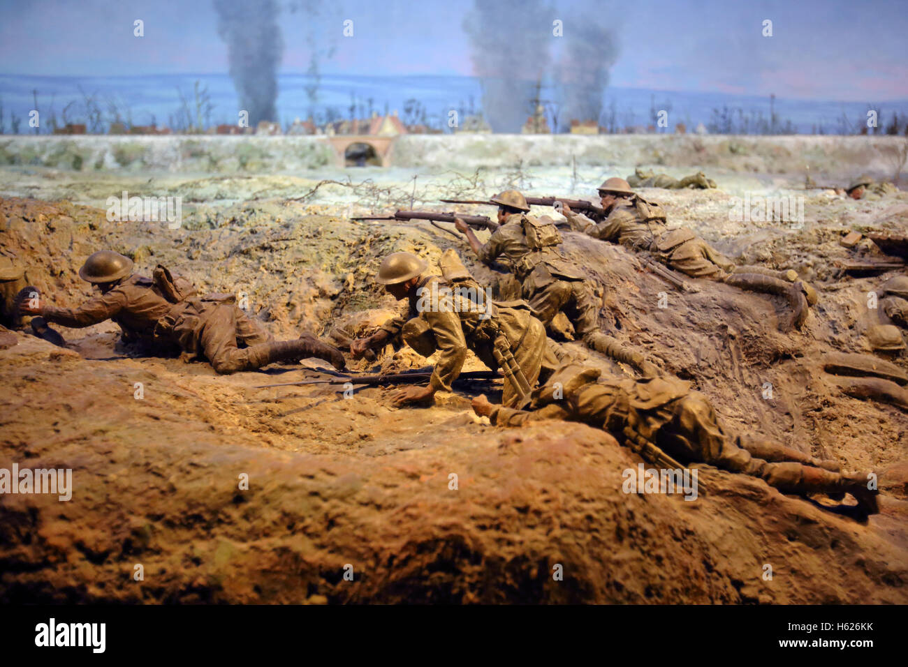 Australian War Museum in Canberra. Diorama commemorating the WWI Attack ...