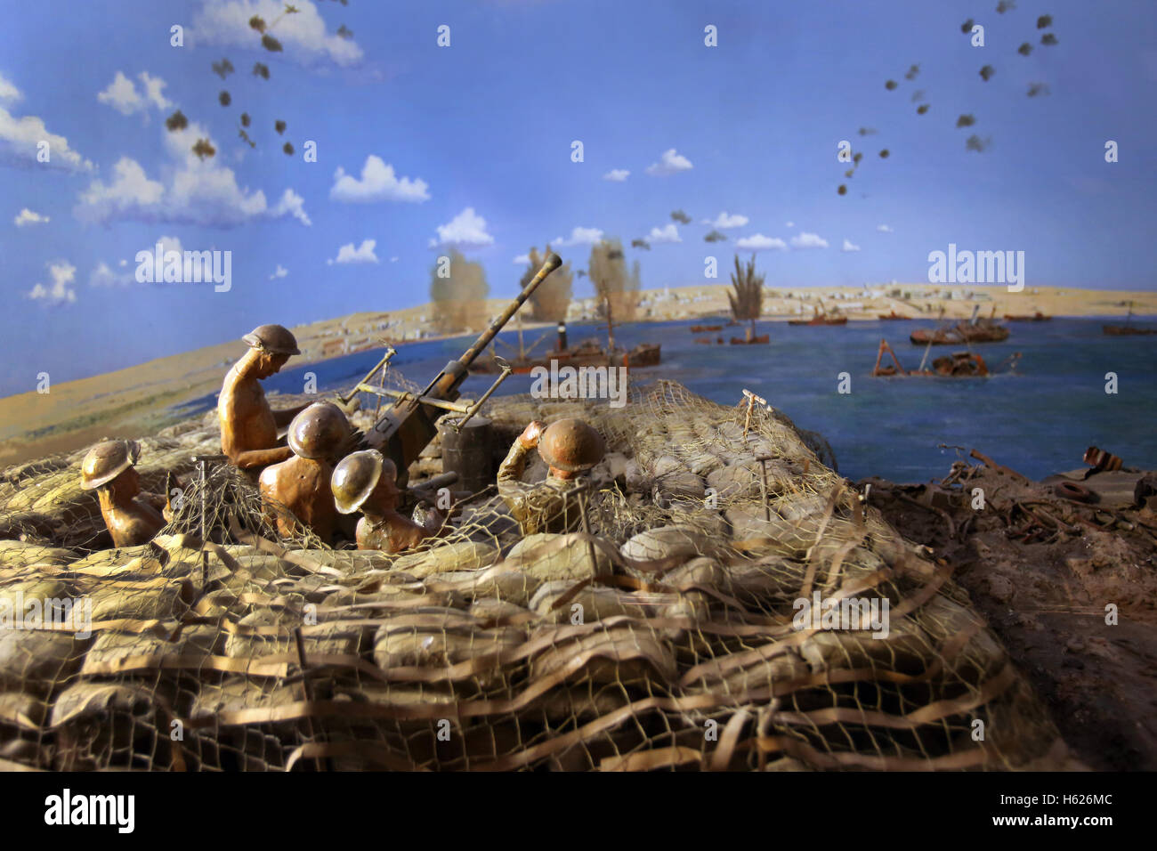 Australian War Museum in Canberra. Diorama commemorating the WWII Siege ...