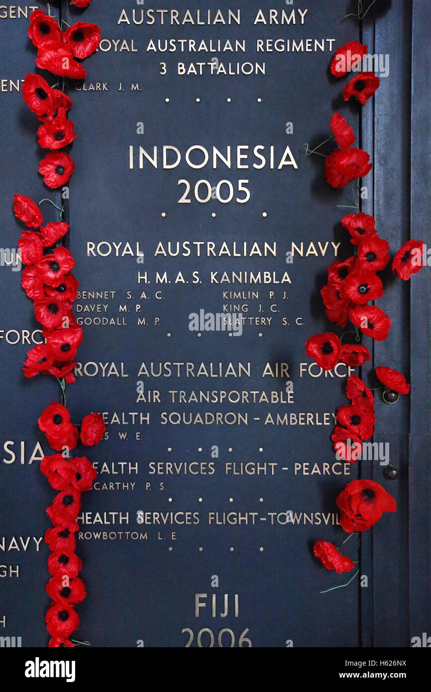 Wall of Remembrance honoring fallen Australian soldiers at the ...
