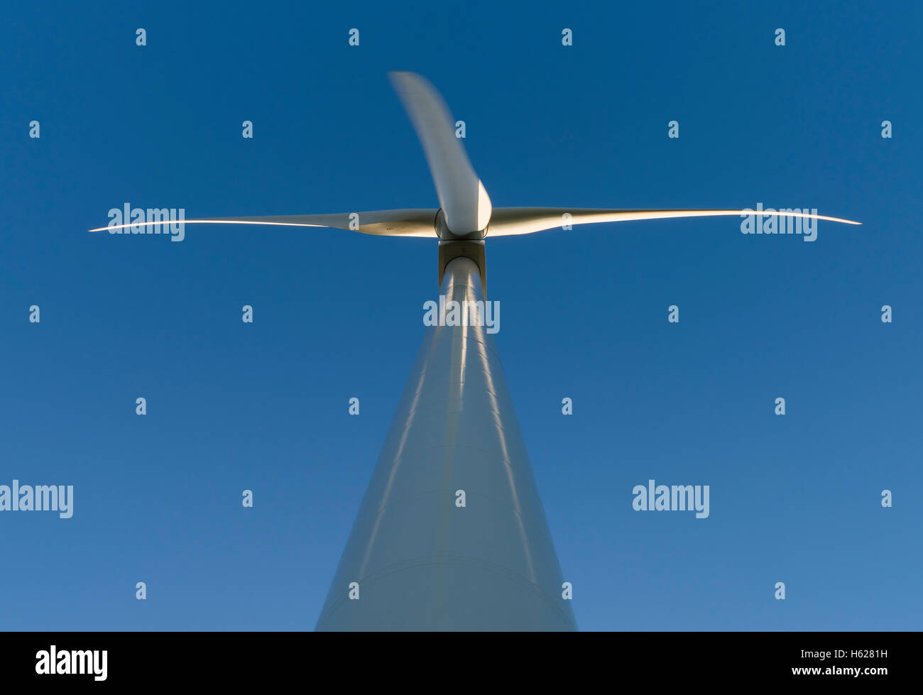 Windmill rotation of rotor the blades against a blue sky, Zierikzee ...