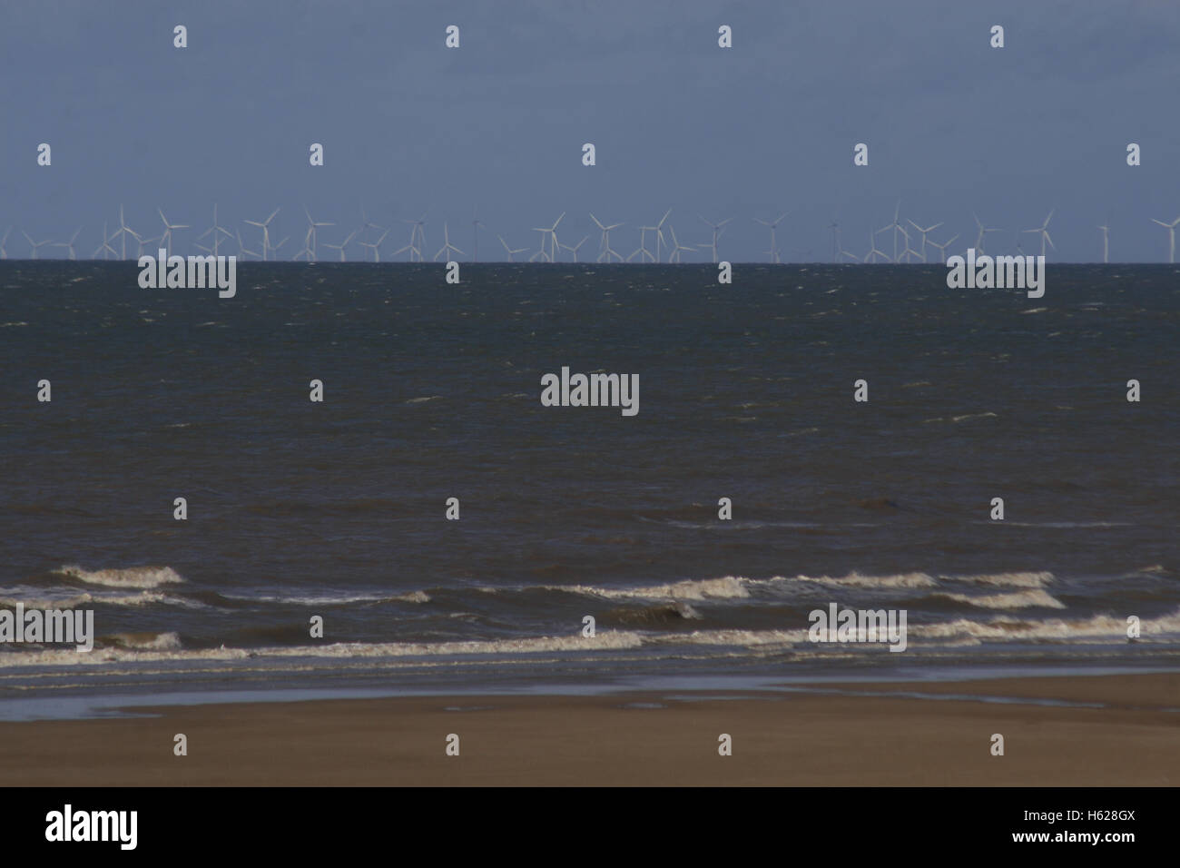 view of wind turbines from Blackpool, Lancashire, UK Stock Photo - Alamy