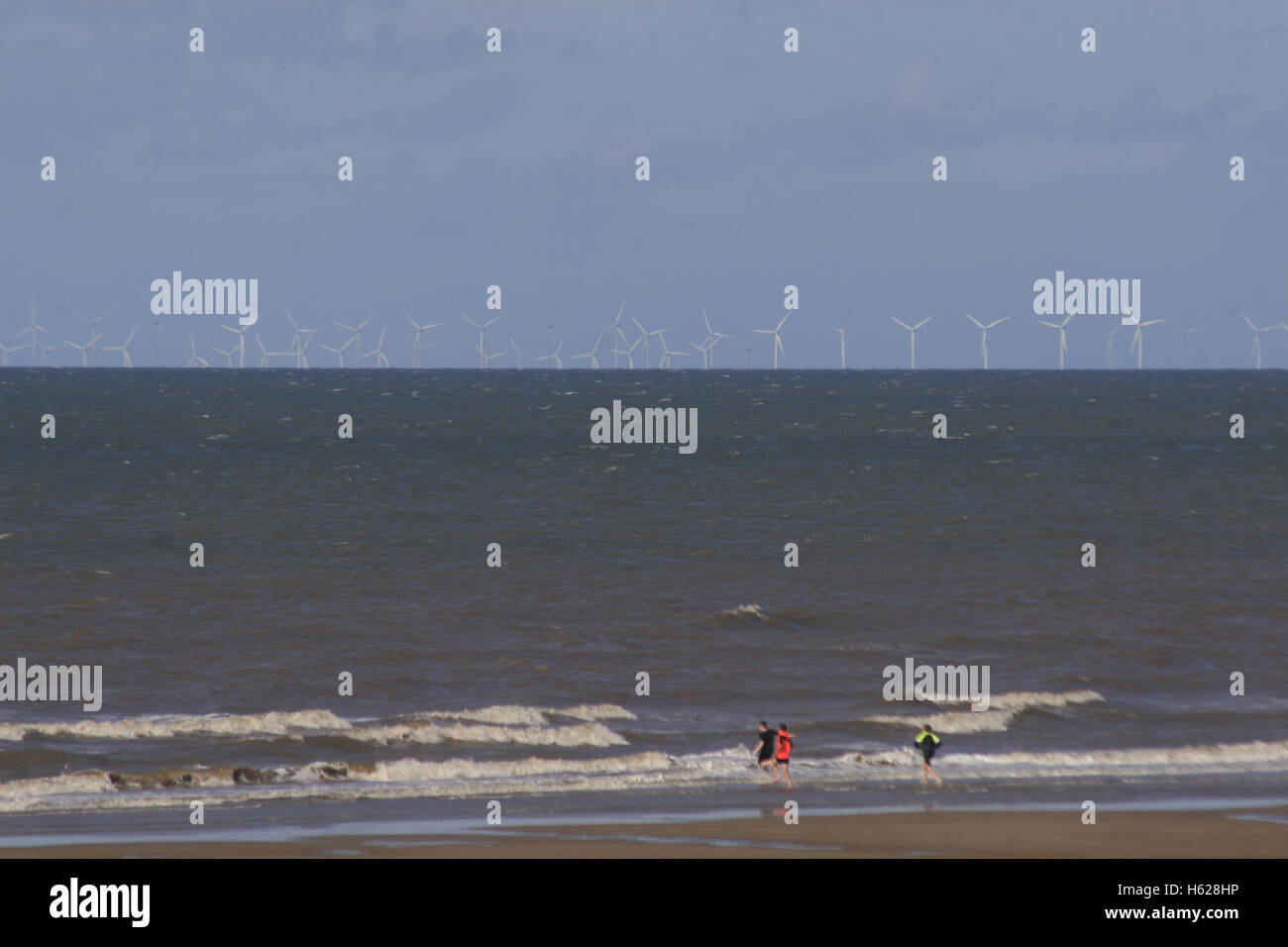 view of wind turbines from Blackpool, Lancashire, UK Stock Photo - Alamy