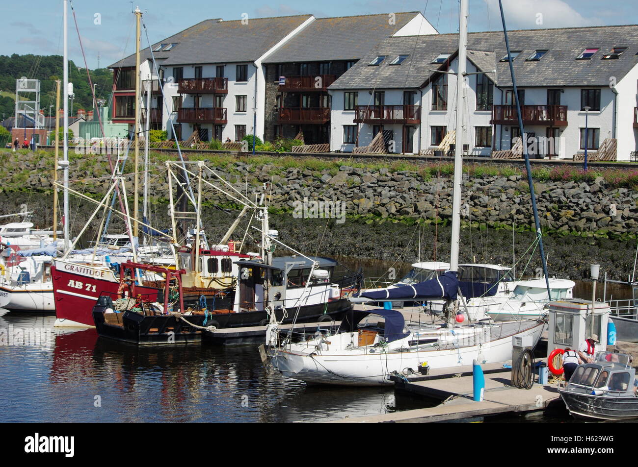 View overlooking the boats at Aberystwyth Harbour / Marina facing ...