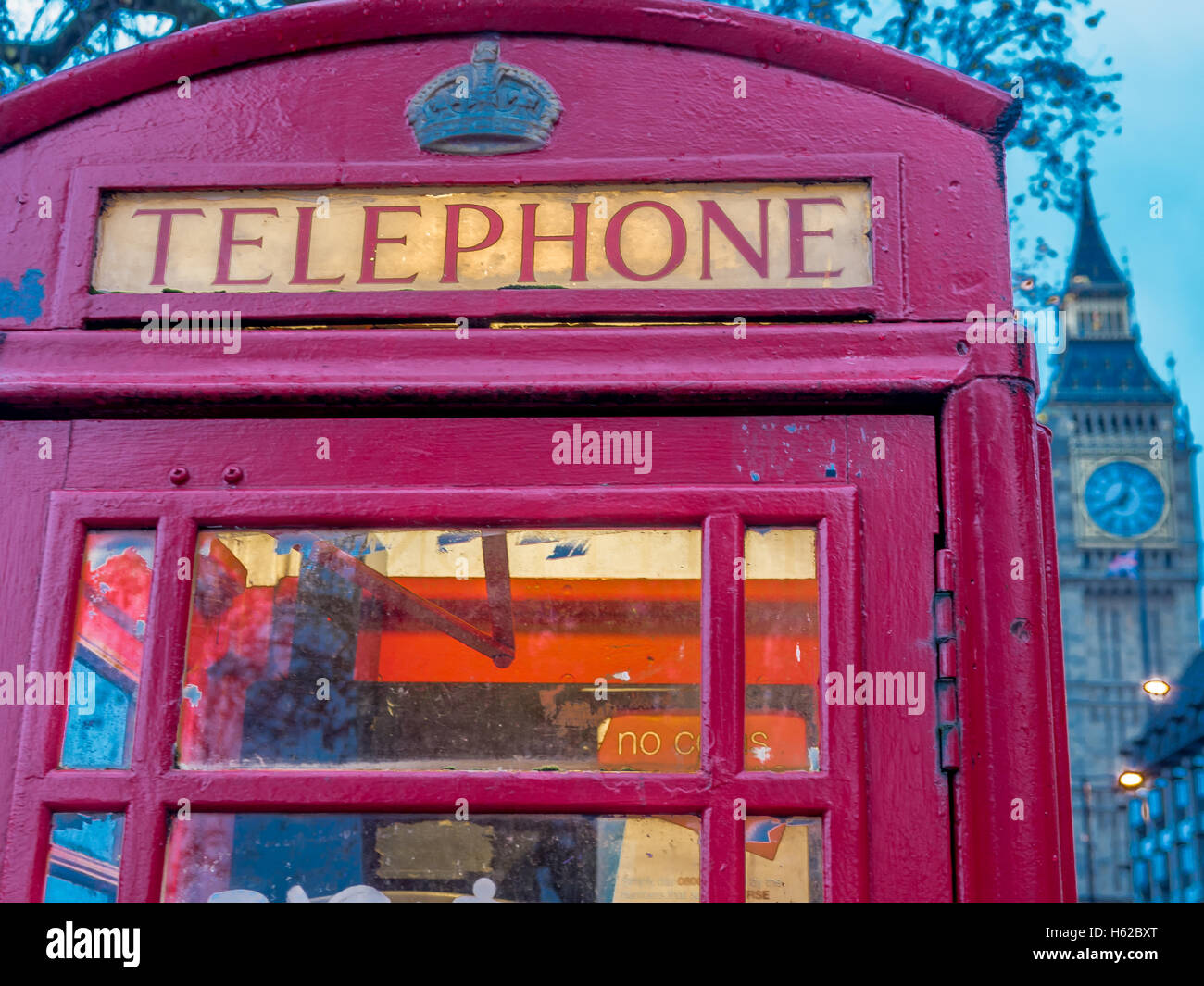 Traditional British phone booth with Big Ben in background - 7 Stock ...