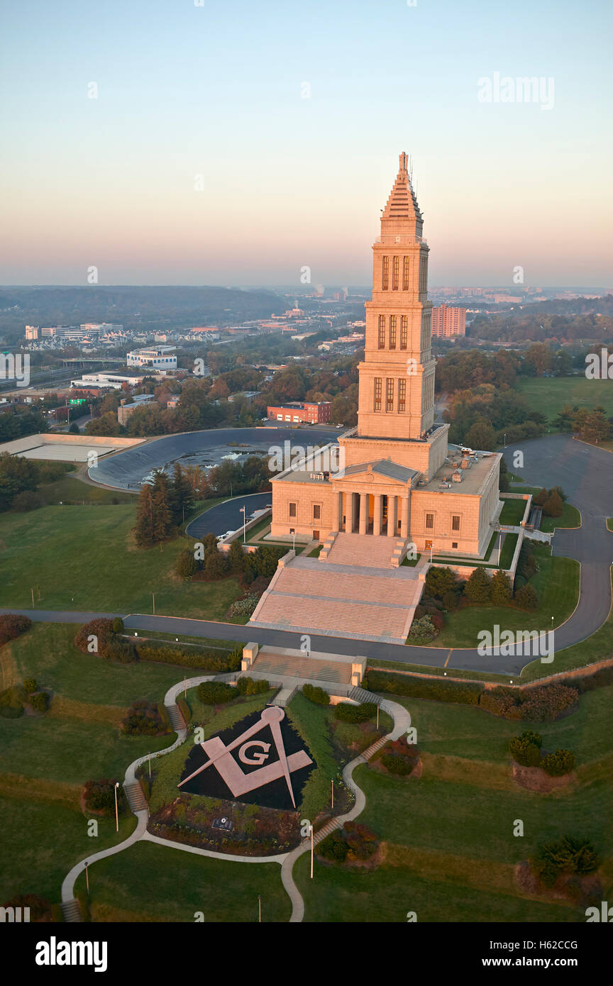 USA, Virginia, Aerial photograph of the George Washington Masonic ...