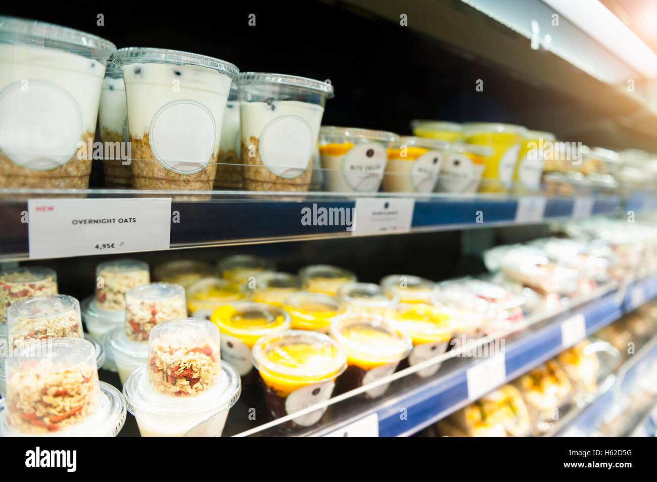 Shelf with food in a supermarket Stock Photo - Alamy