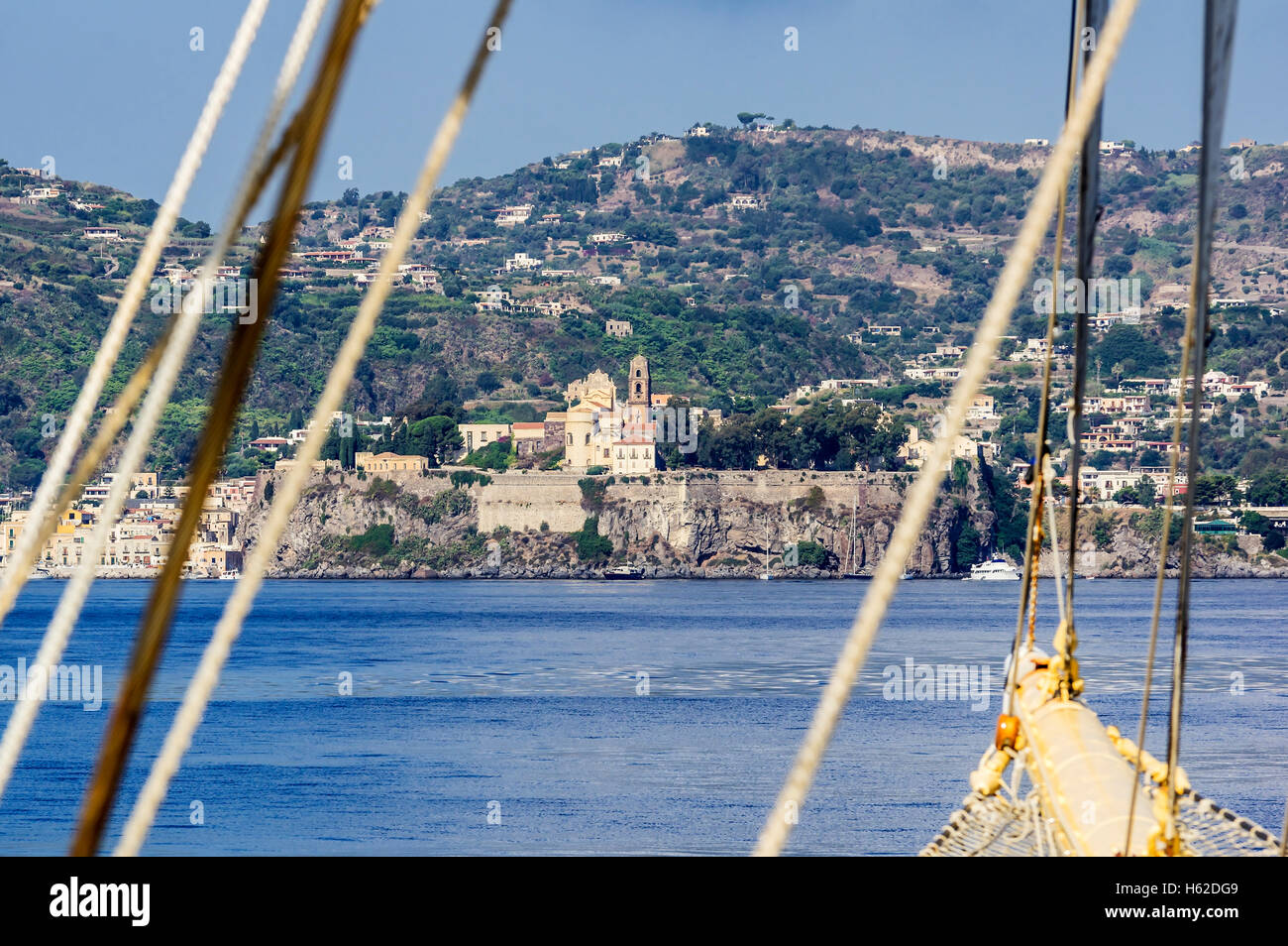 Italy, Sicily, Lipari, sailing ship Stock Photo - Alamy