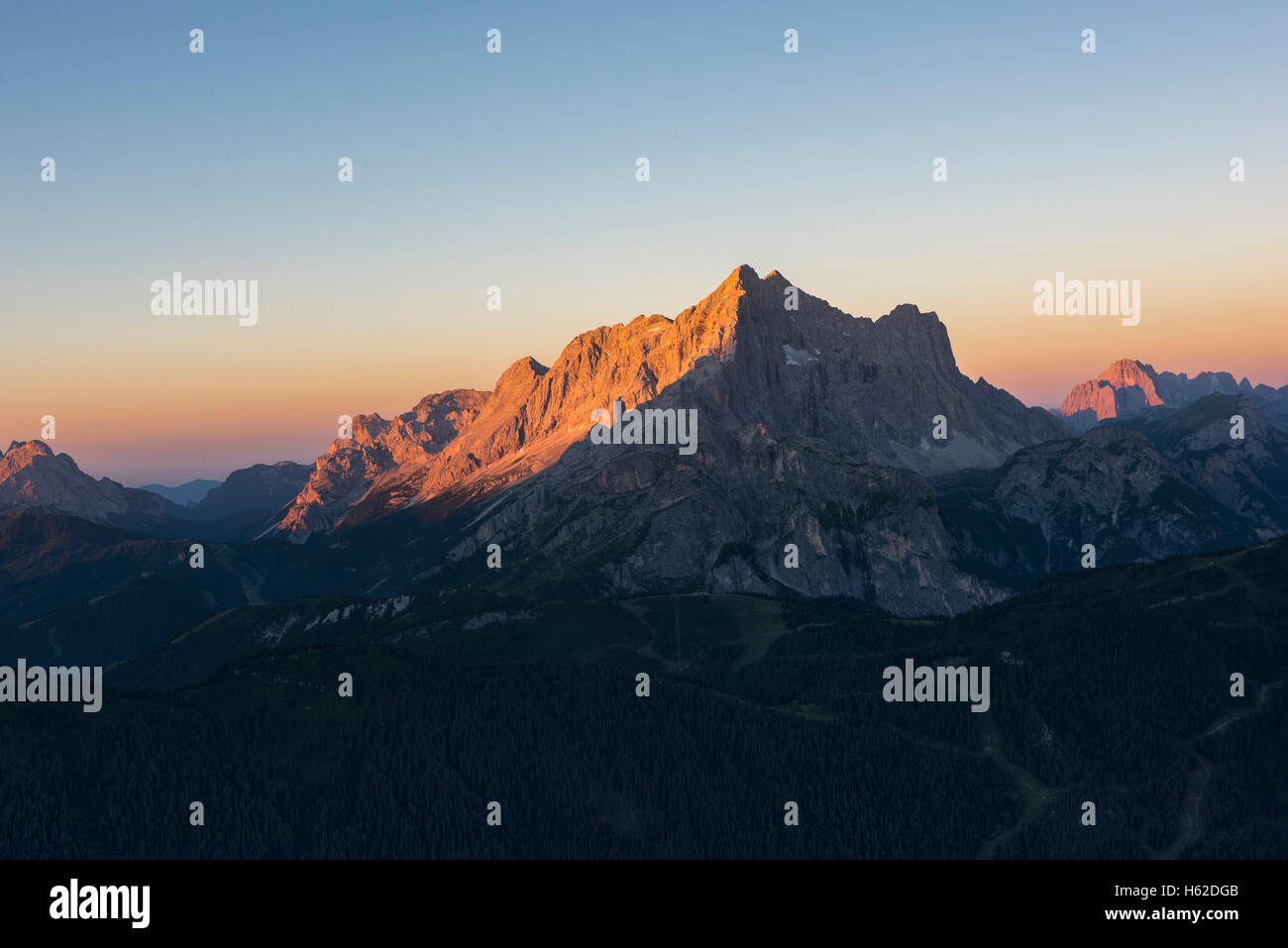 Italy, Dolomites, Monte Civetta at sunrise Stock Photo - Alamy