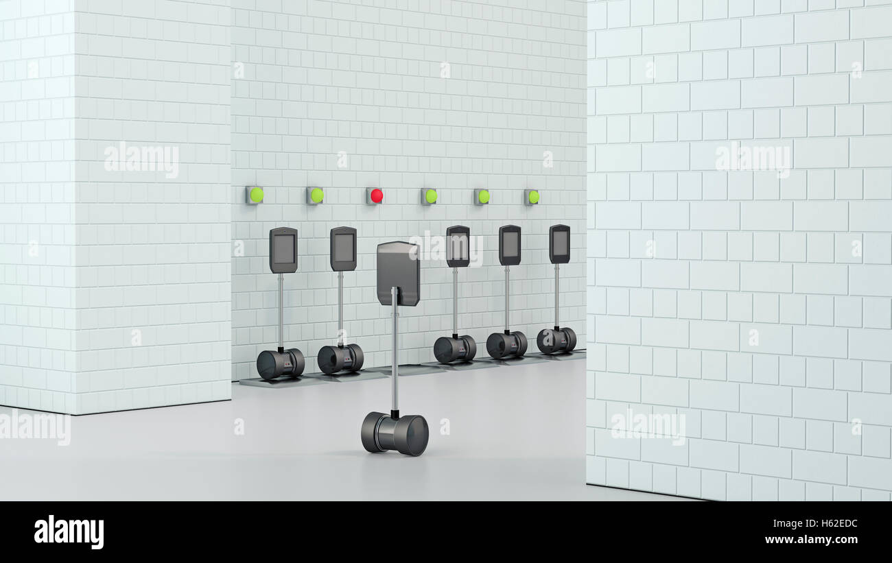 Robots recharging at charging station Stock Photo - Alamy