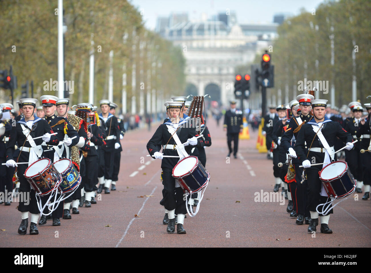 London, UK. 23rd October 2016. The Sea Cadets parade from Horse Guards ...