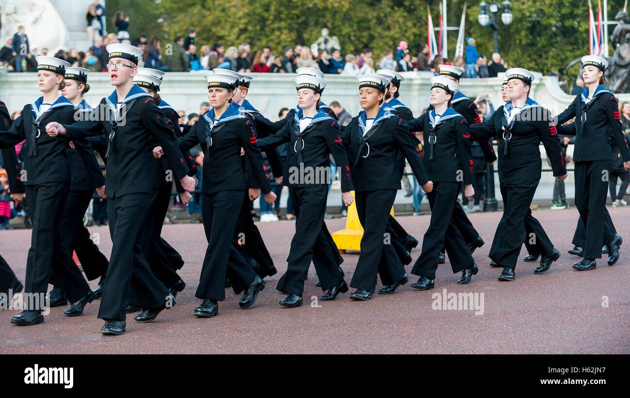 London, UK. 23 October 2016. Trafalgar Day is celebrated by Sea Cadets ...