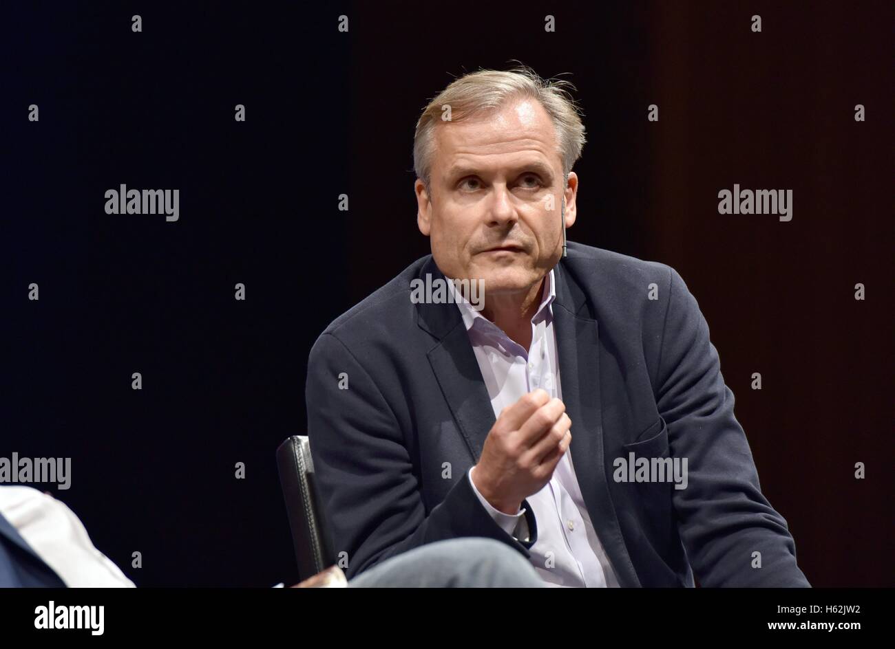 Cologne, Germany. 20th Oct, 2016. The author Axel Hacke reads at the ...