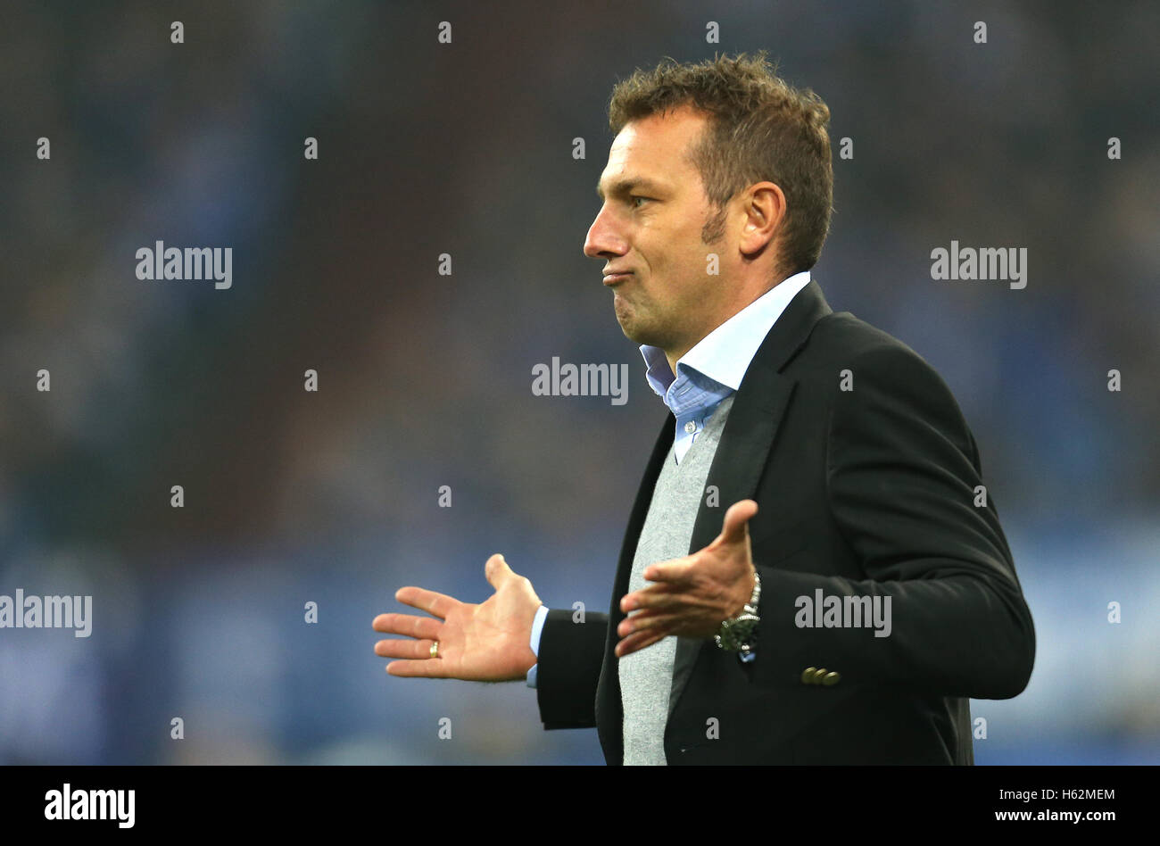 Gelsenkirchen, Germany. 23rd Oct, 2016. Schalke's headcoach Markus ...