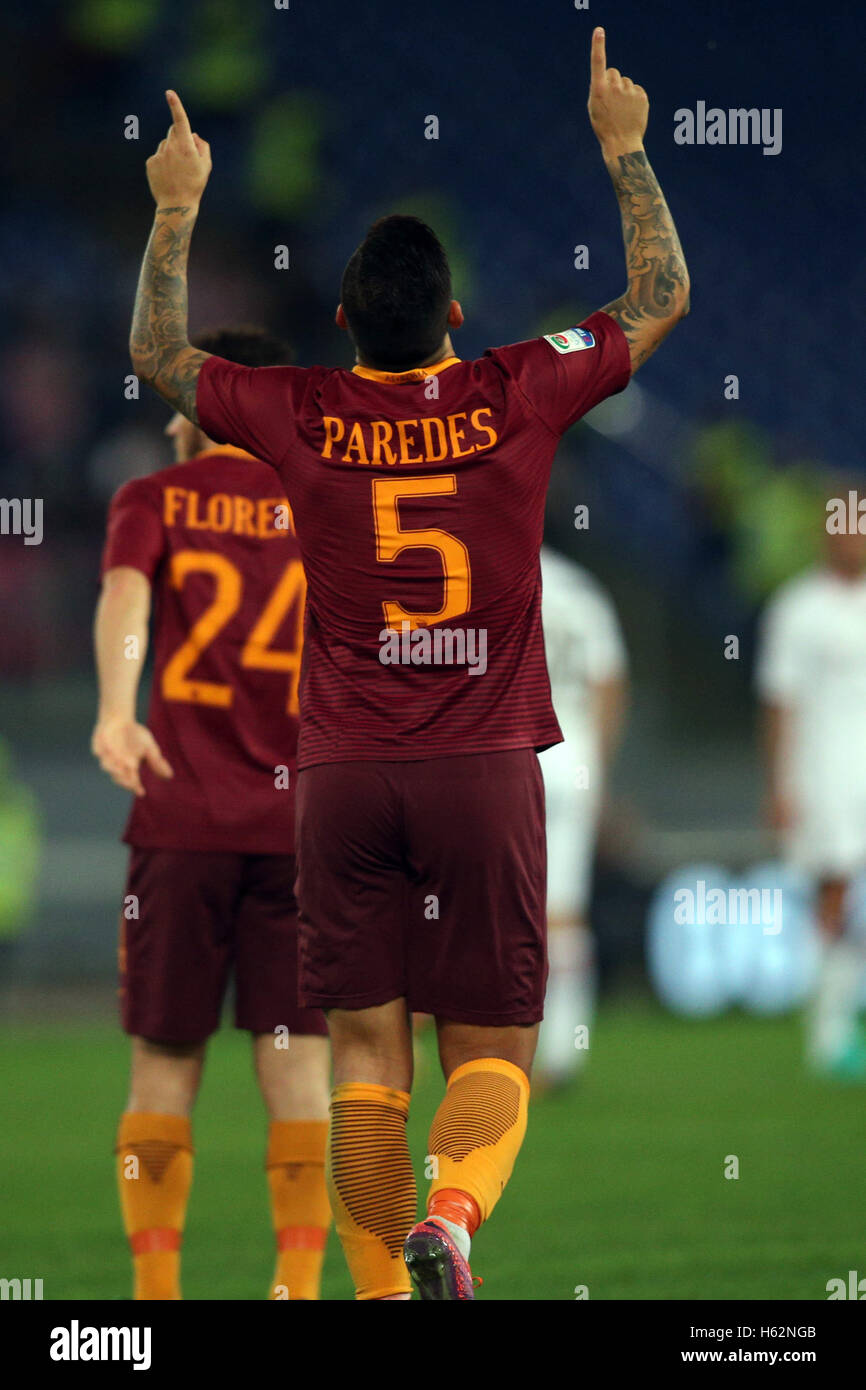 Rome, Italy 22 october, 2016:Paredes score the gol and celebrates ...