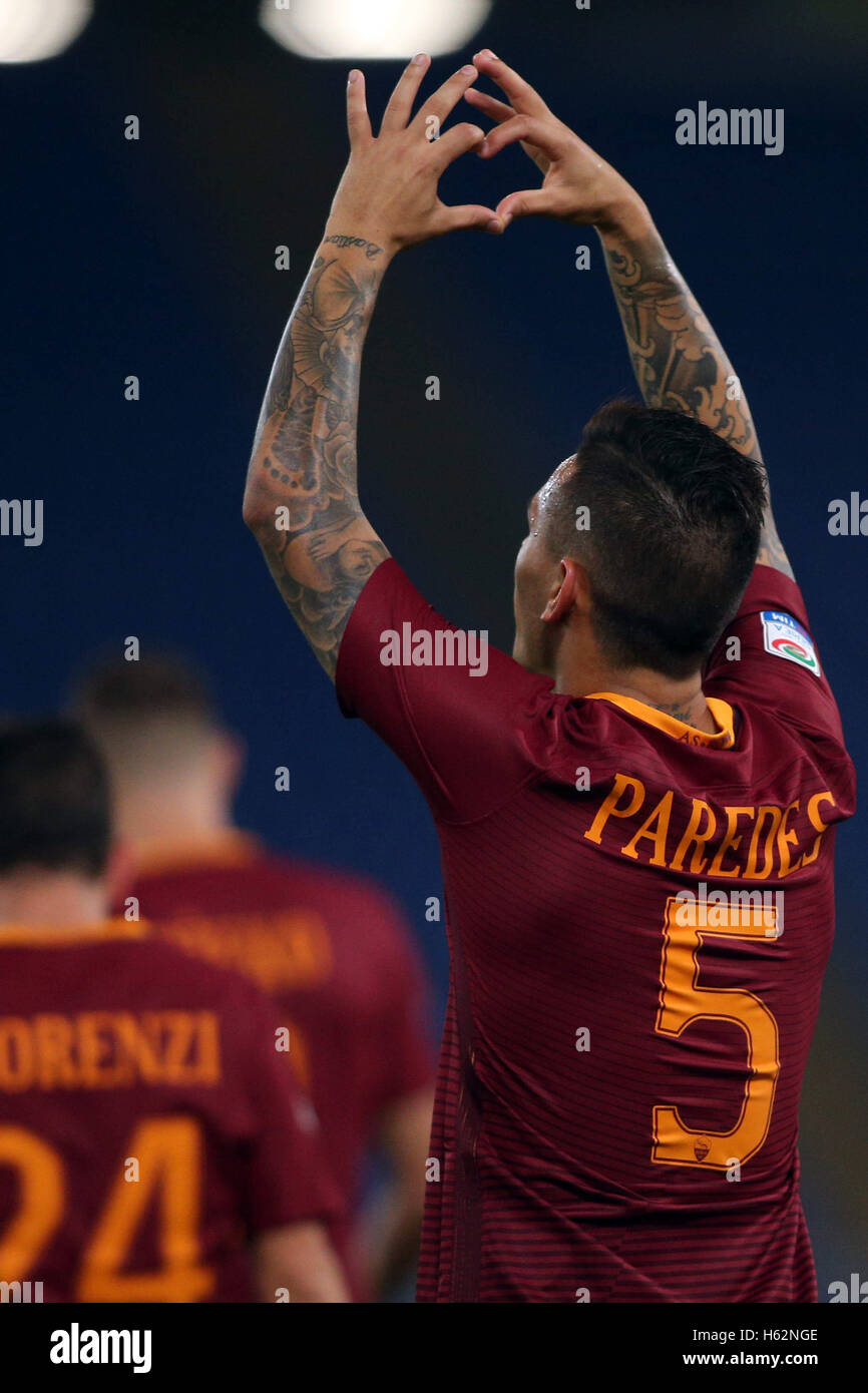 Rome, Italy 22 october, 2016:Paredes score the gol and celebrates ...