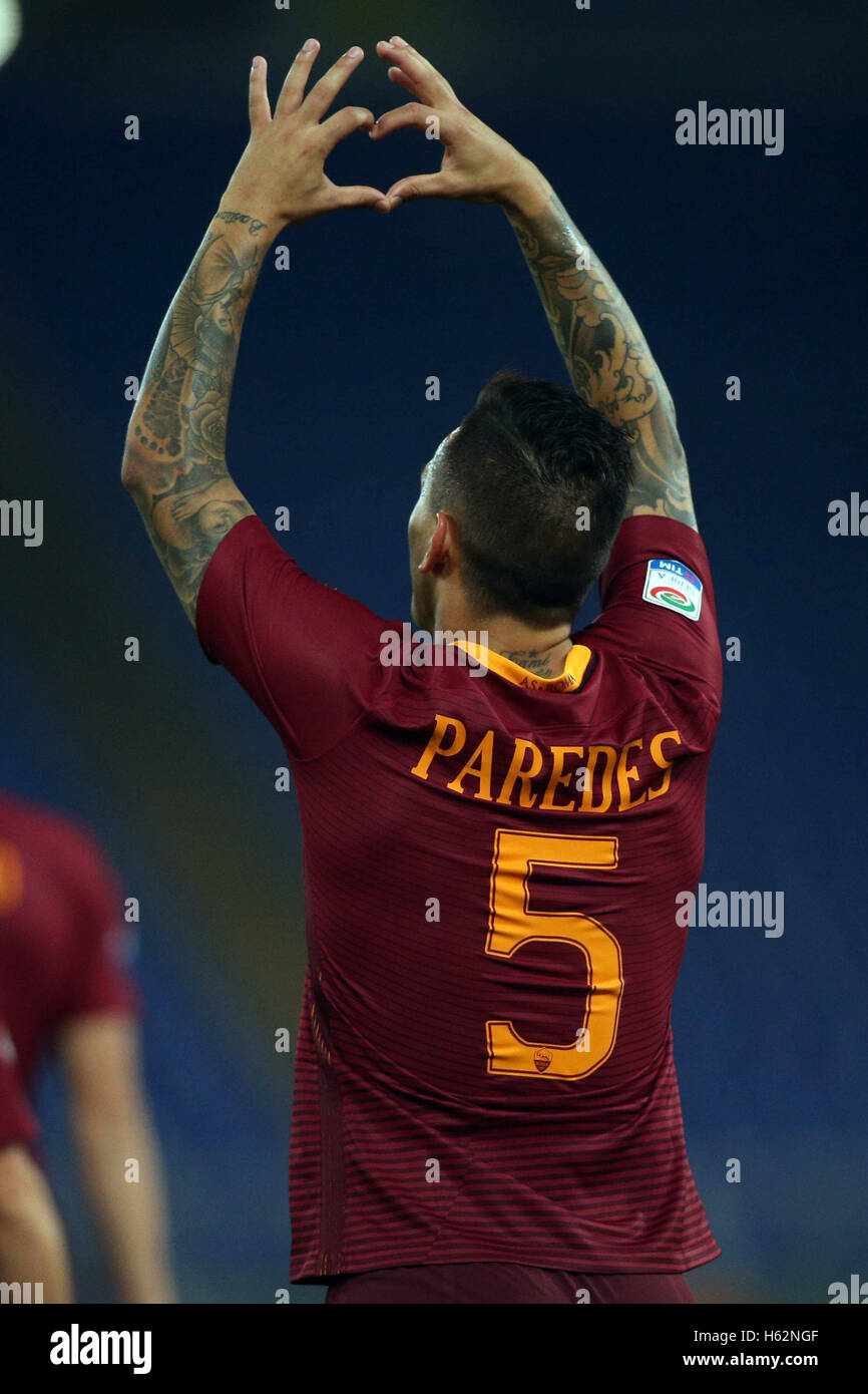 Rome, Italy 22 october, 2016:Paredes score the gol and celebrates ...