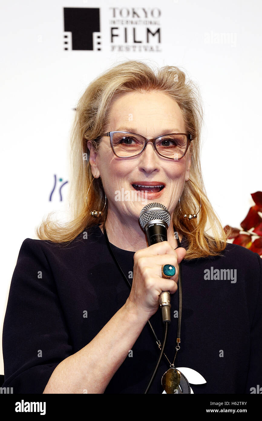 American actress Meryl Streep speaks during a press conference ahead of ...