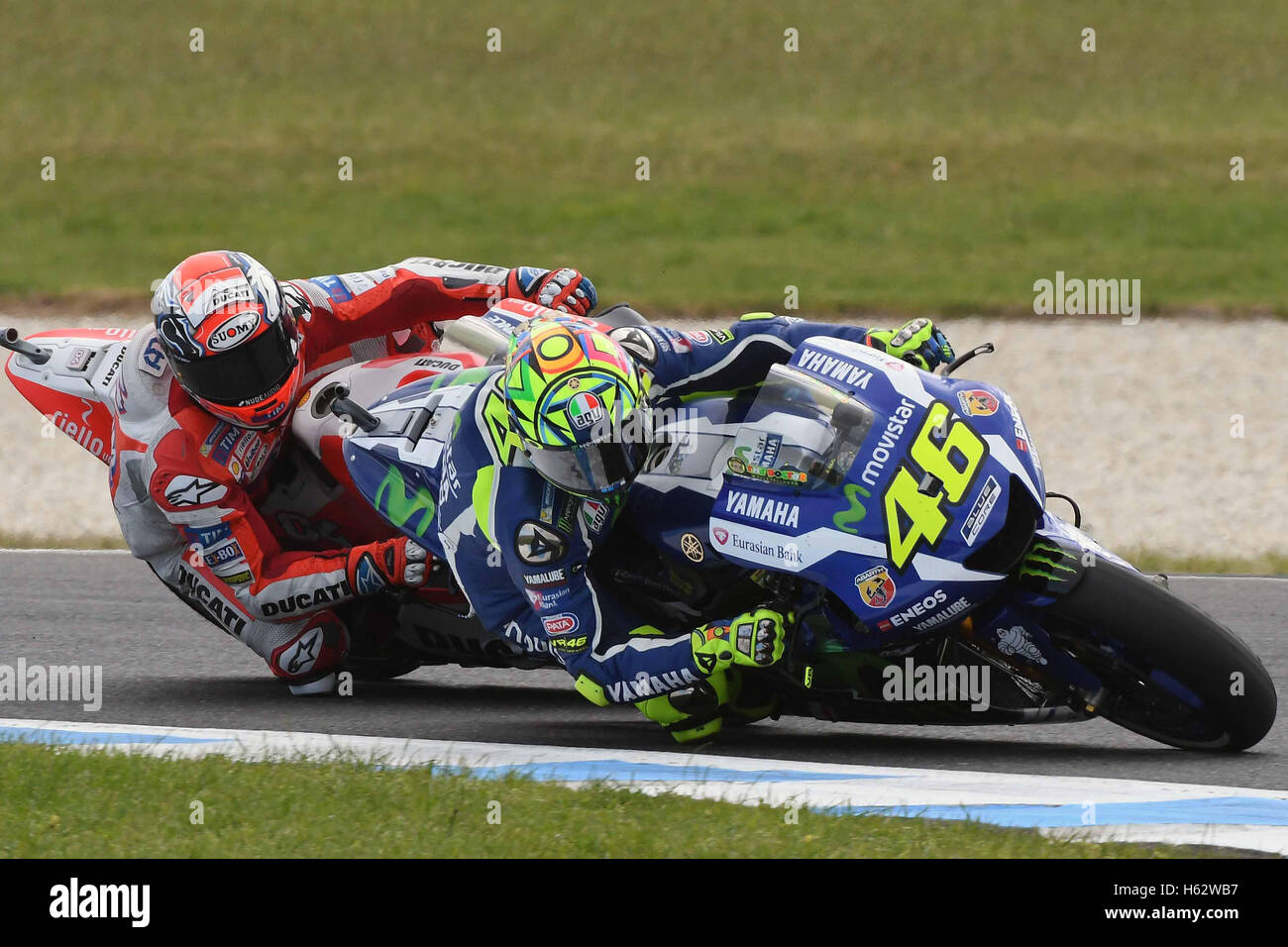 PHILLIP ISLAND, AUSTRALIA - OCTOBER 23: Valentino Rossi of Italy and ...