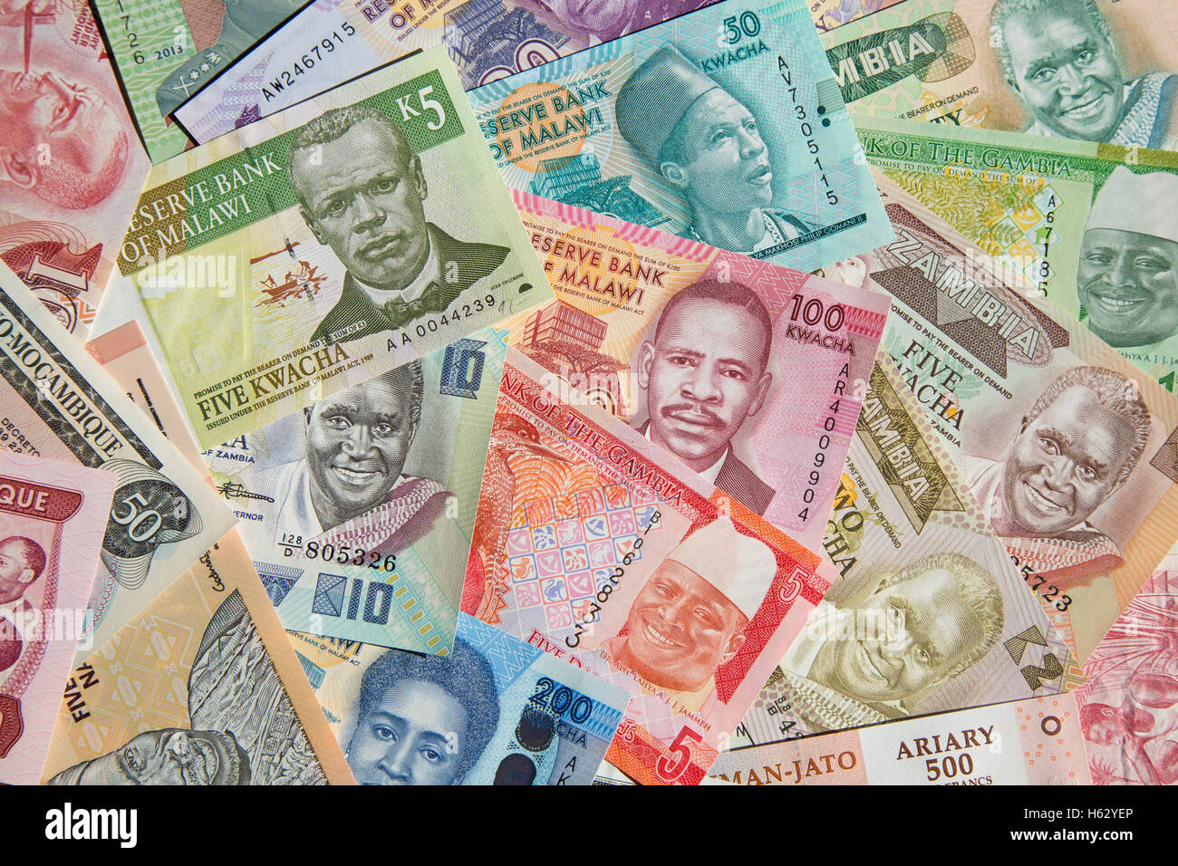 Variety of the African banknotes Stock Photo - Alamy