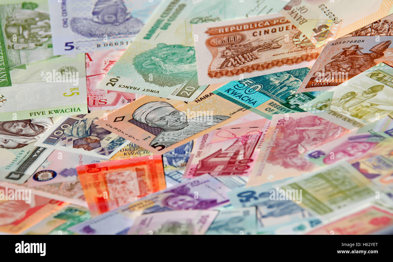 Variety of the African banknotes Stock Photo - Alamy