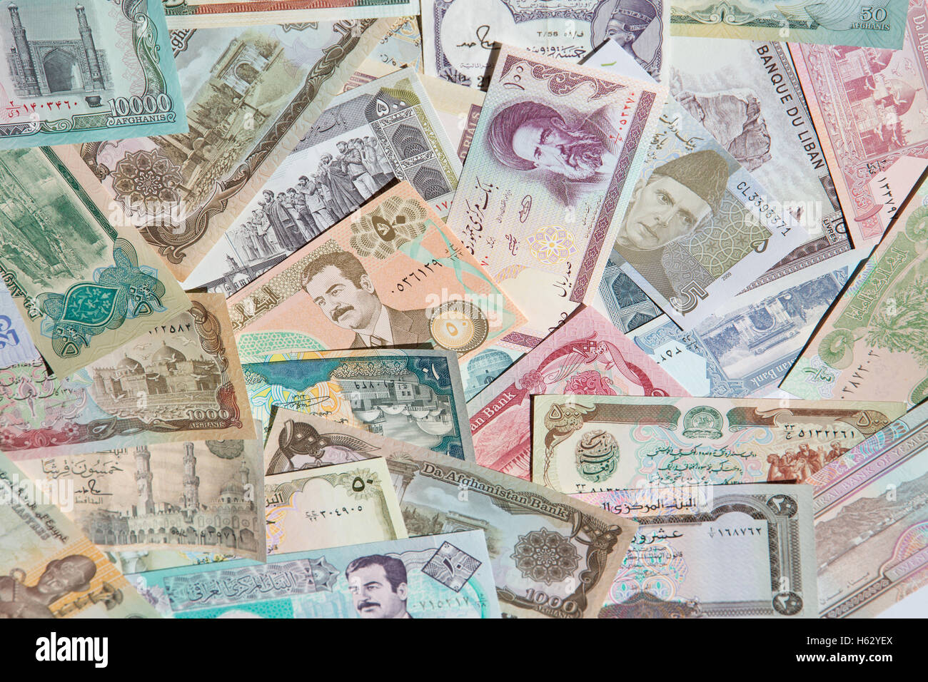 Variety of Middle East banknotes Stock Photo - Alamy