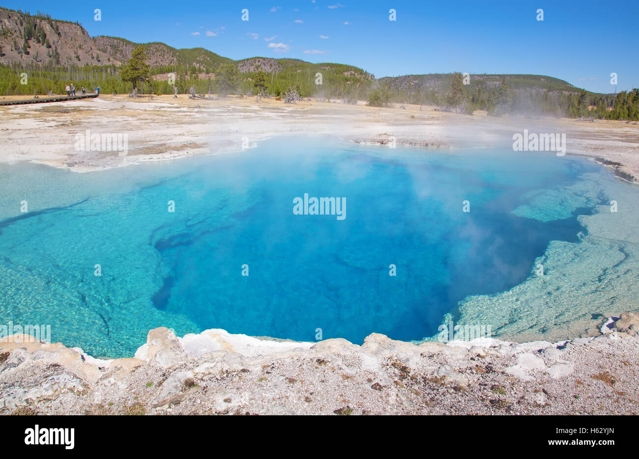 Colorful hot water pool in the Yellowstone National park, USA Stock ...